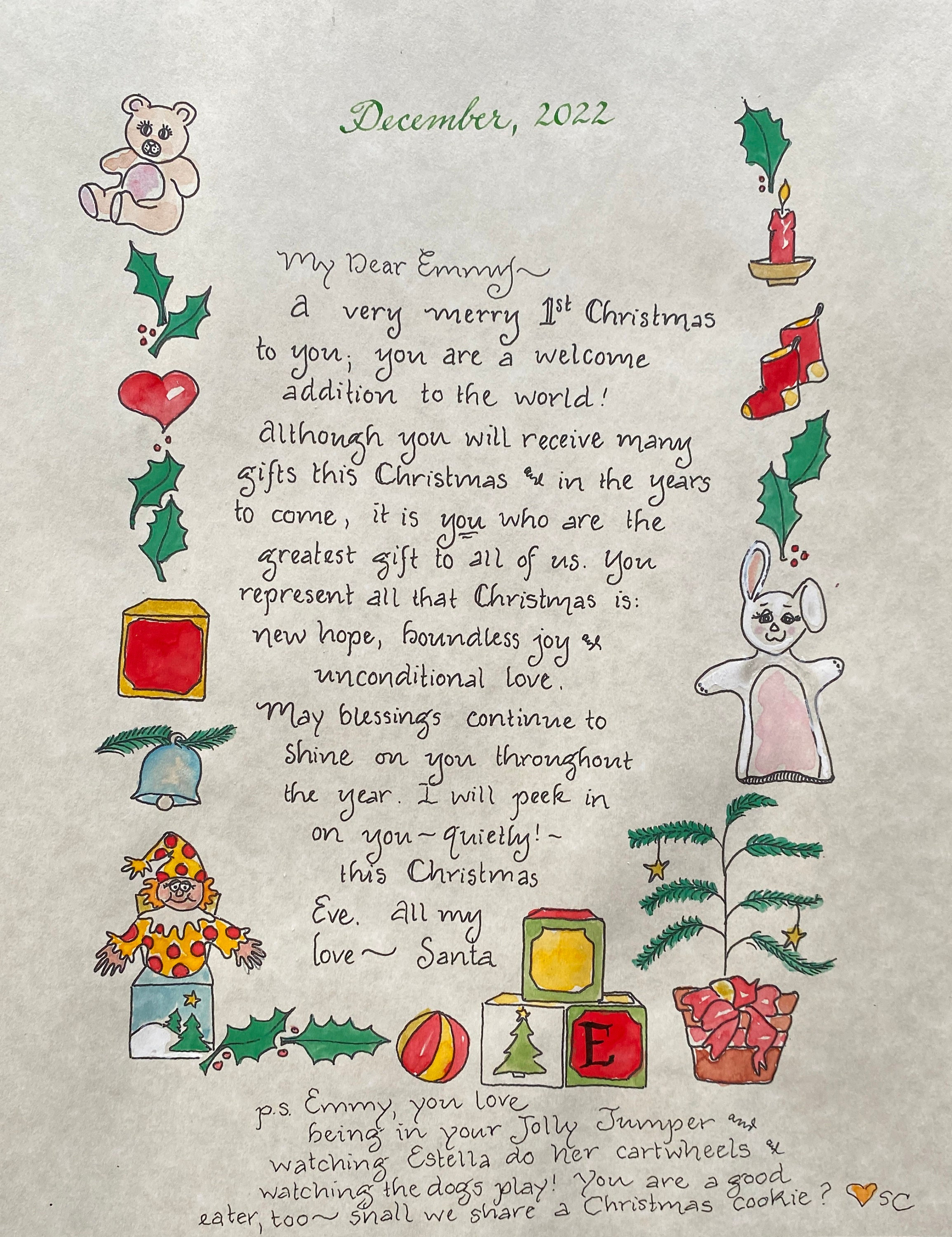 Baby's First Santa Letter - Etsy