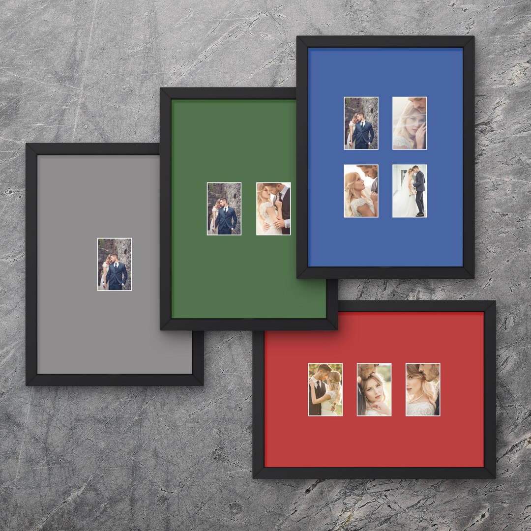 2x3 Inch Zink Photo Frame Red Blue Green Grey Mount - 1 2 3 4 Aperture ...