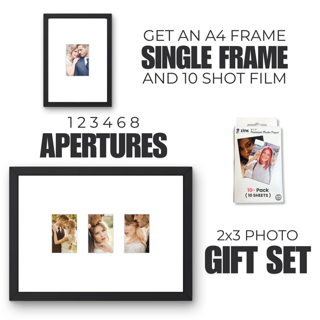 2x3 Photo Gift Set Bundle - A4 Collage 6x4 Photo Frame - Colour Film ...