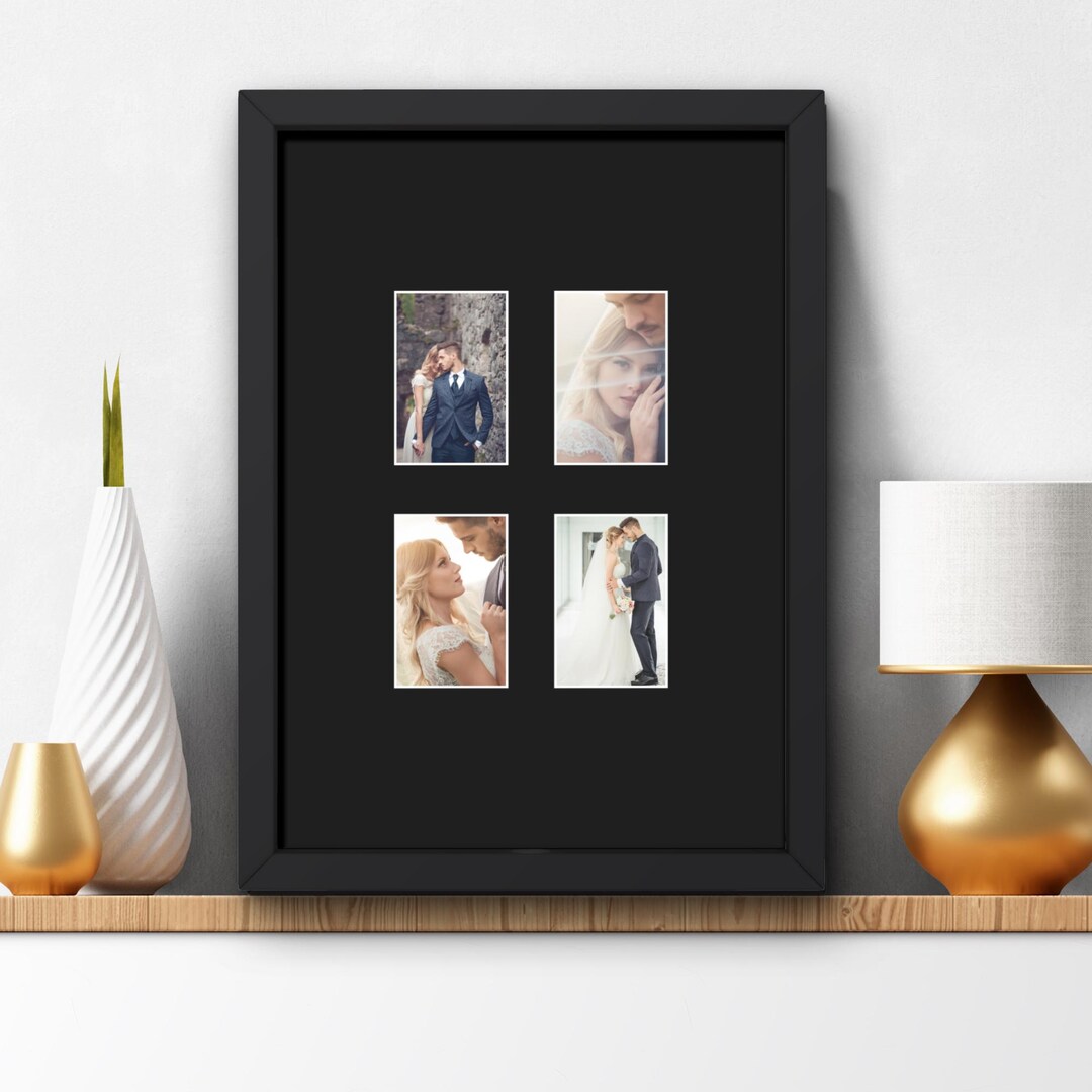 2x3 Inch Zink Photo Frame 4 Aperture Black Black Mount Friends & Family ...