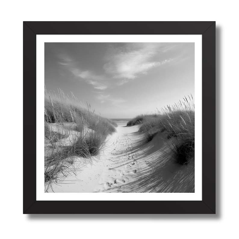 Black & White Coastal Path Print | Dune Footprints Photography ...