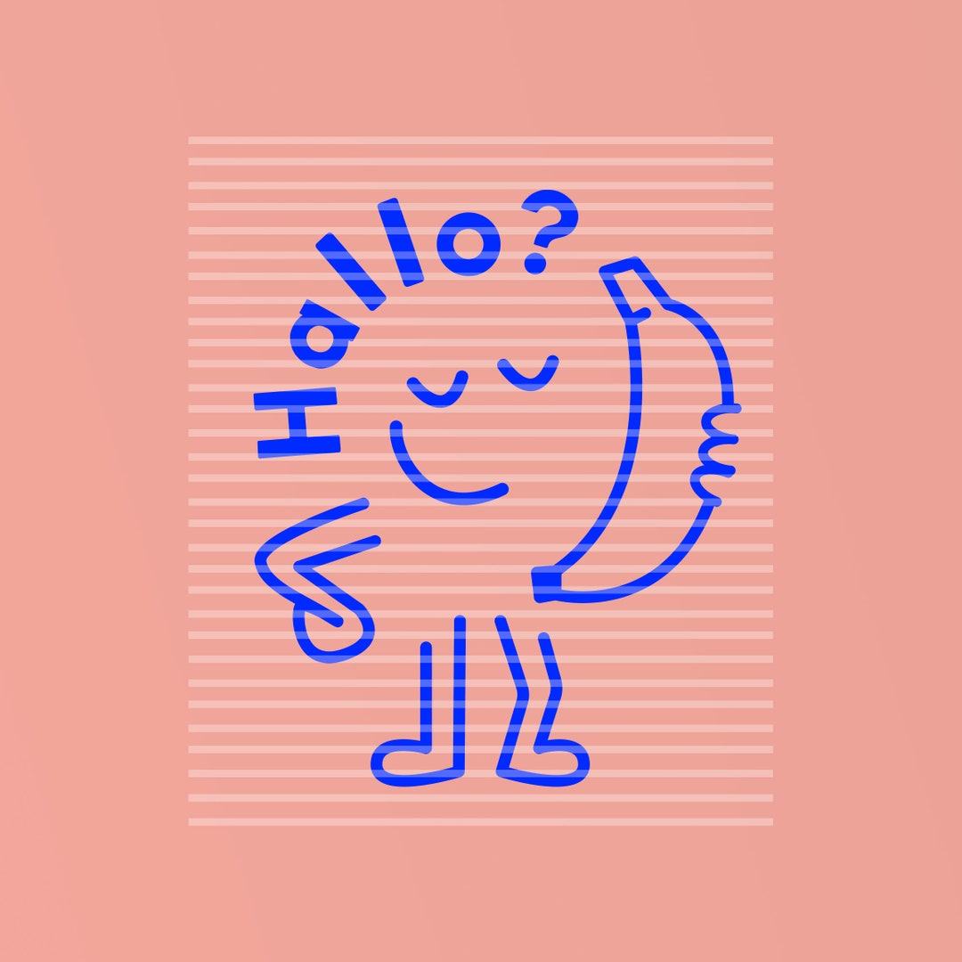 Hello, Plotter File, Plotter Template, Cartoon, Banana, Funny Motif ...