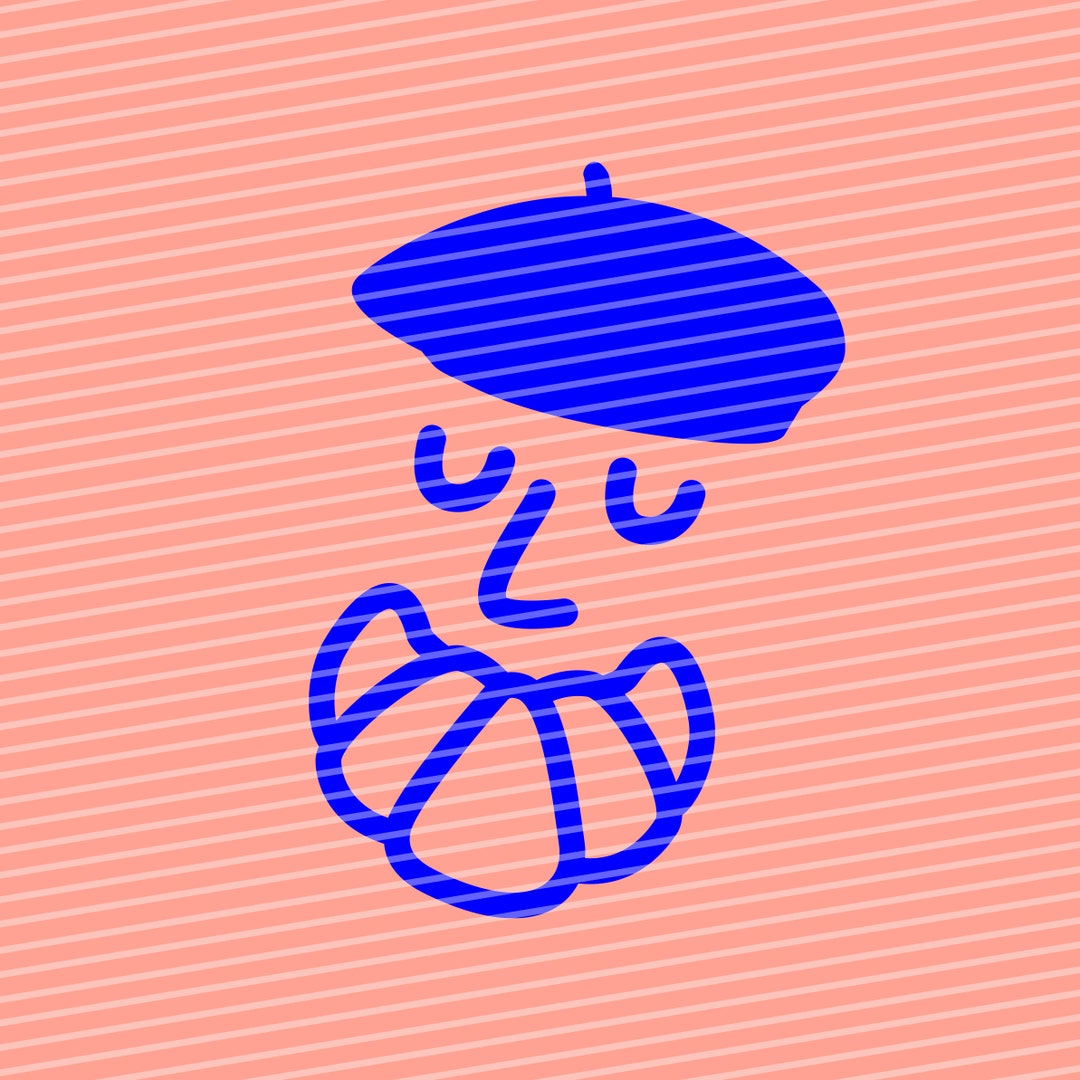 Croissant Plotter File, Plotter Template, Screen Printing Template, France, Comic, Cartoon ...