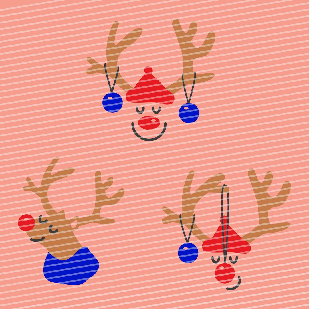 Reindeer Plotter Template, Plotter File, Rudolph Reindeer, Christmas ...