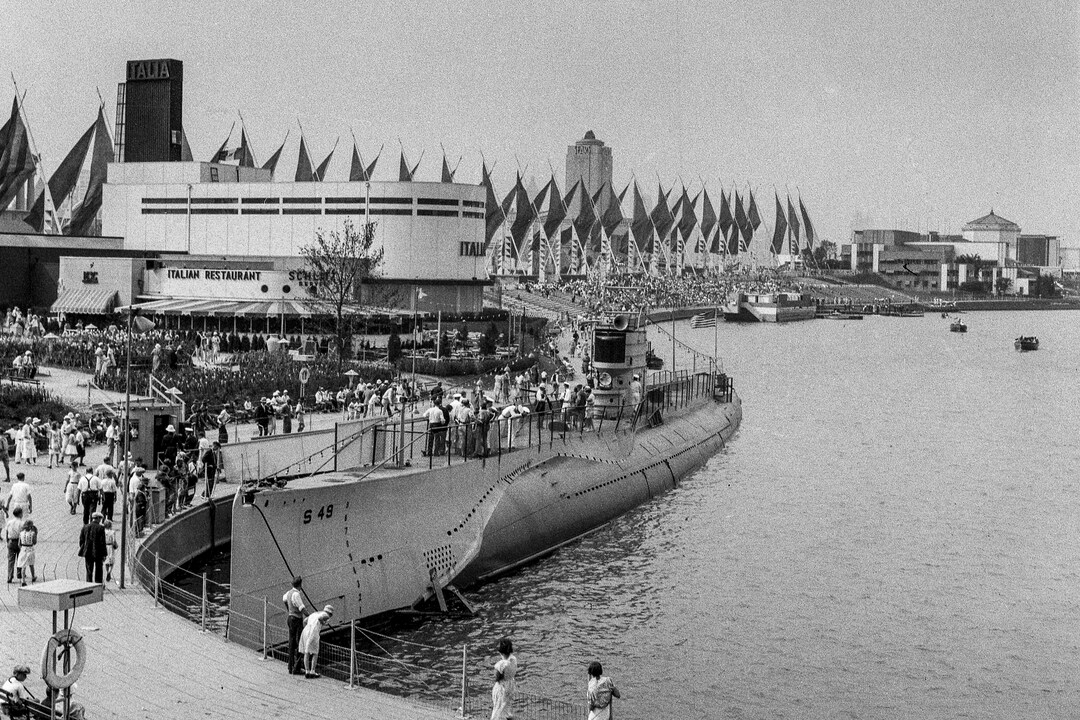 Submarine on Display, 1933 Century of Progress Chicago World's Fair ...