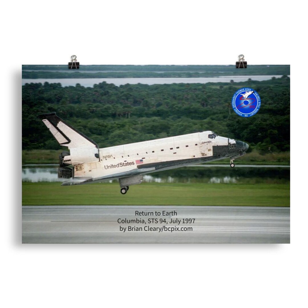 Space Shuttle Poster, Space Shuttle Columbia, Return to Earth, Landing ...
