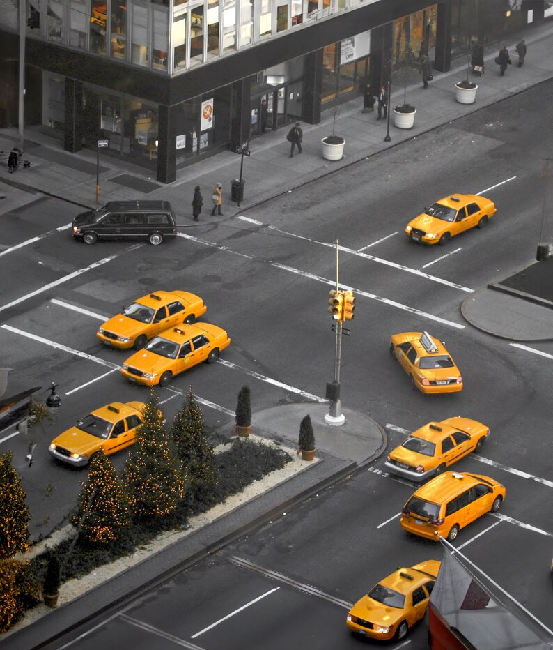 New York City Taxis Photo Print, Urban Poster Art, From Bcpix.com - Etsy
