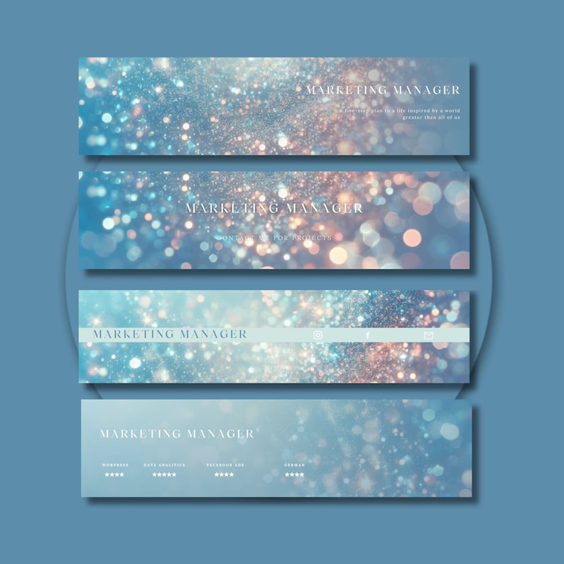 Linkedin Banner Blue Sparkly, Linkedin Background Design, Social Media ...