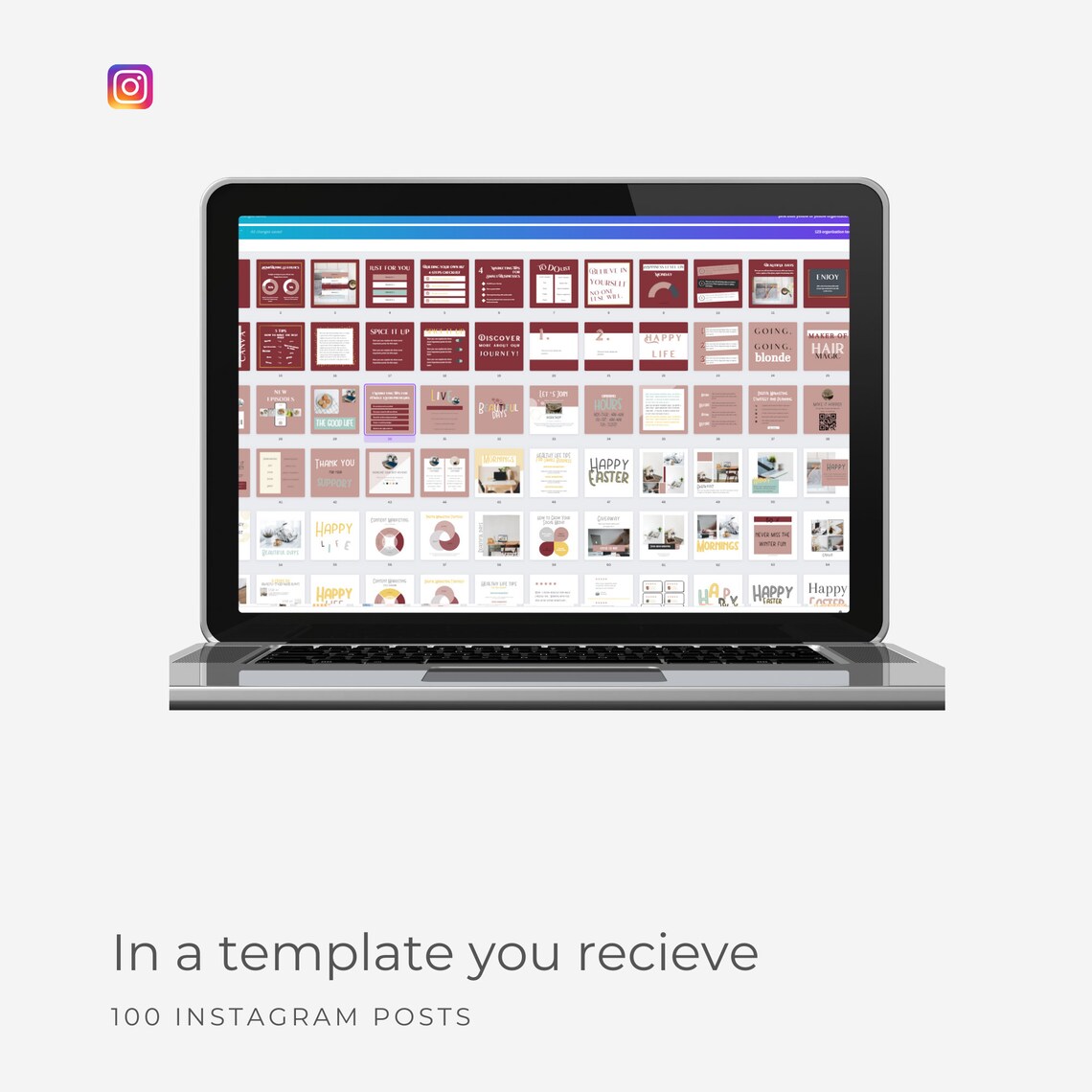 Red Instagram Template, Post Templates ,social Media Template, Red ...