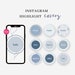 Instagram Template Blue, Blue Posts, Highlights, Instagram Bundle ...