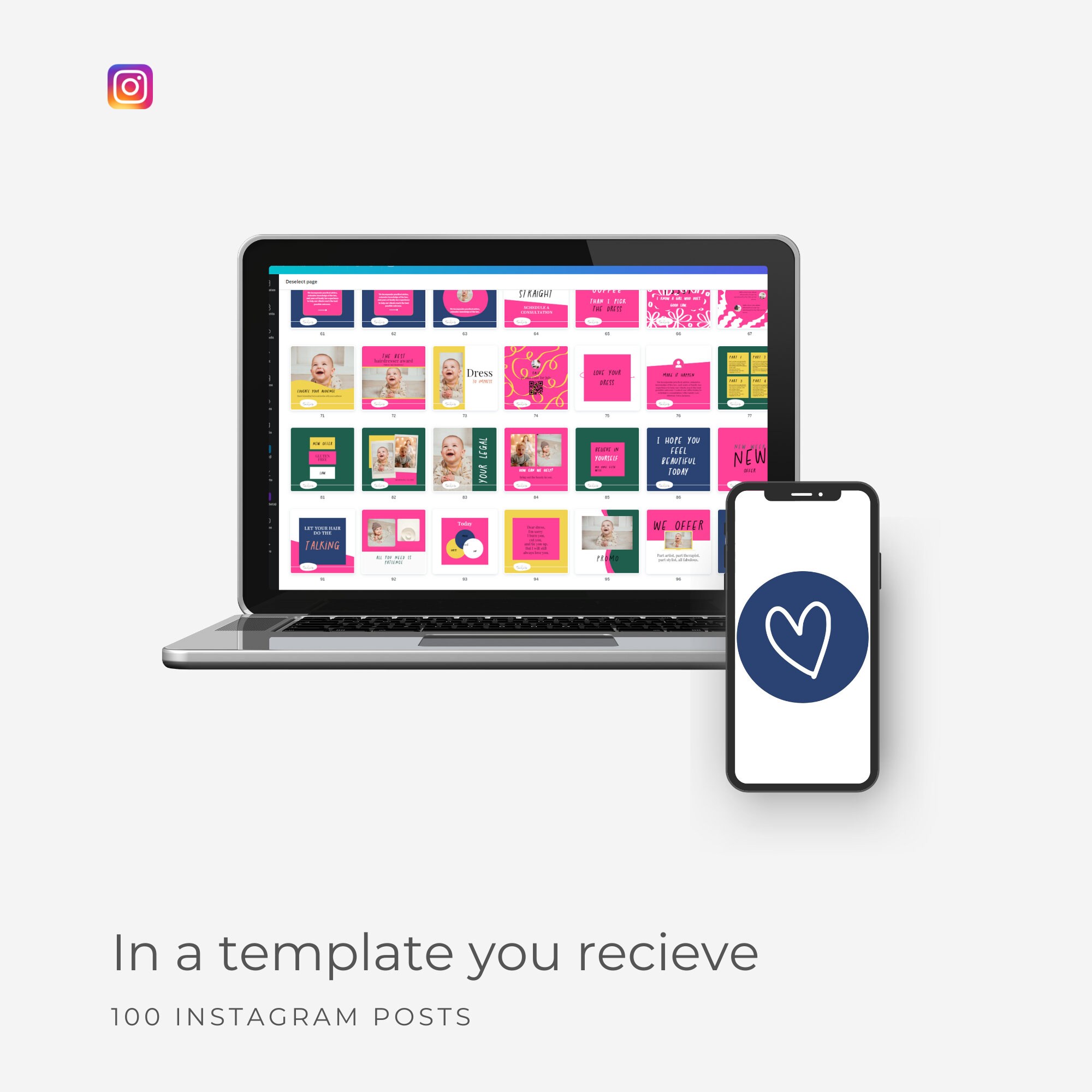 Colorful 80' Instagram Template Instagram Posts Small - Etsy