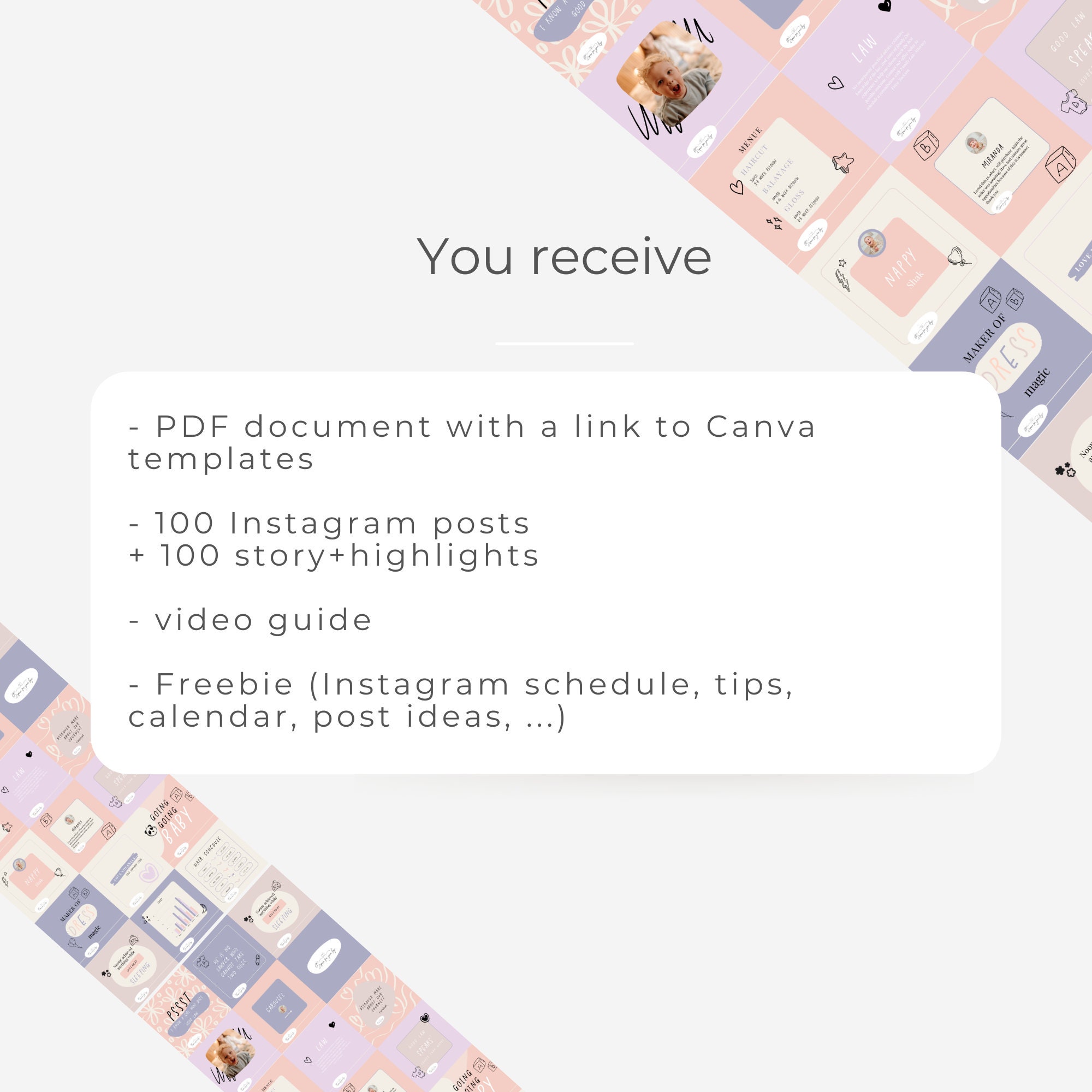 Instagram Template Purple, Pink Instagram Posts, Pastel Highlights ...