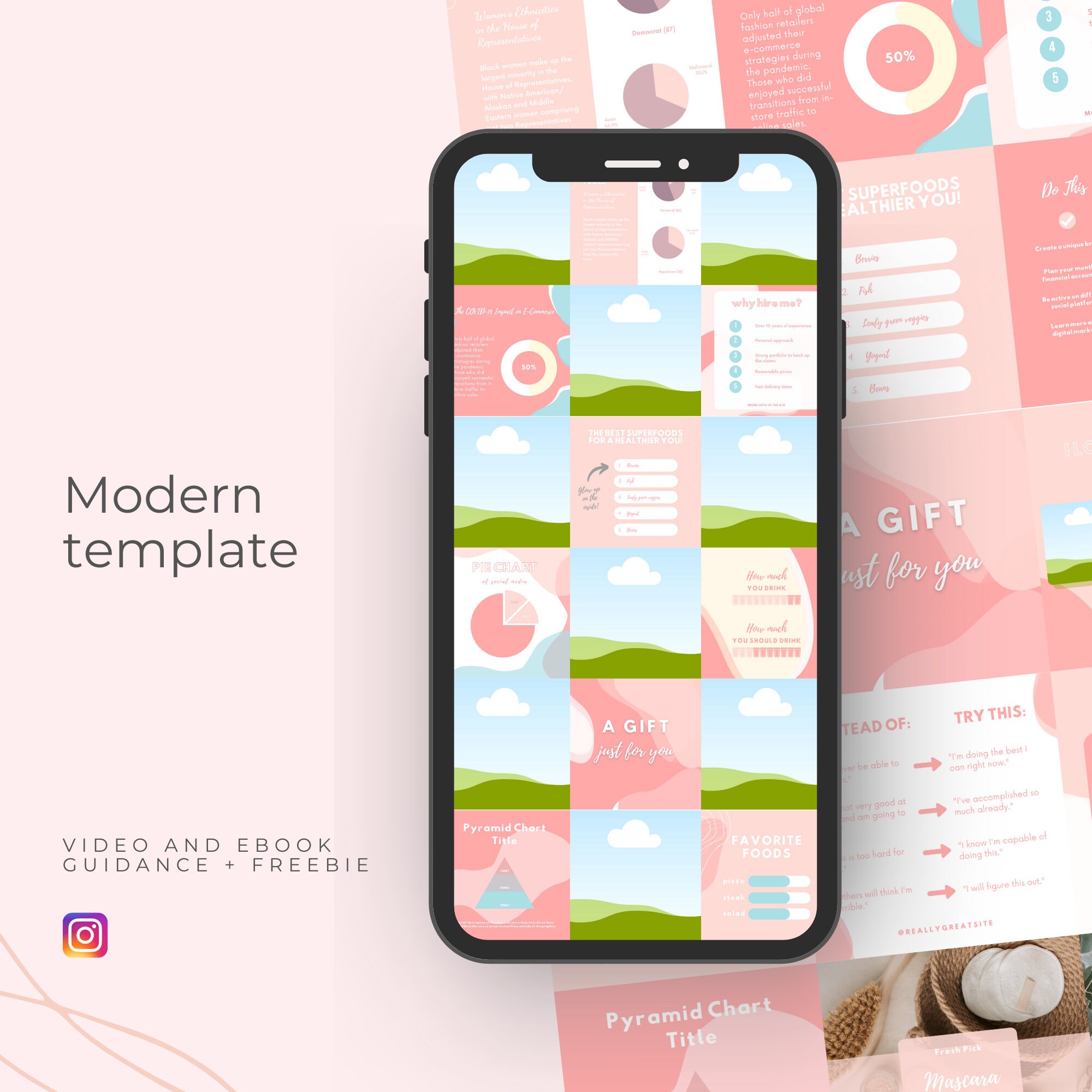 Pink Instagram Template Beauty Instagram Posts Business - Etsy