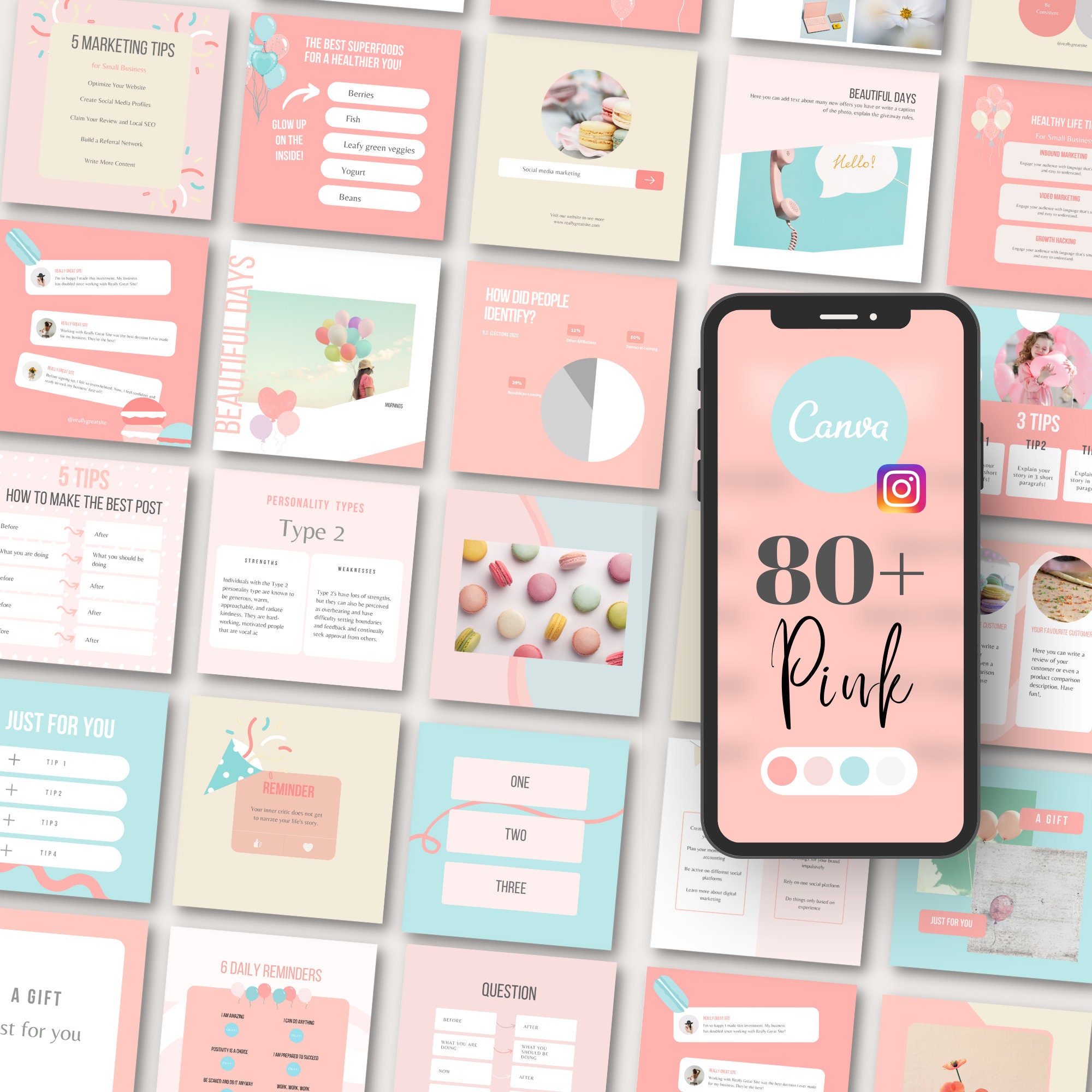 Instagram Template Post Pastel, Instagram Feed, Instagram Posts for ...