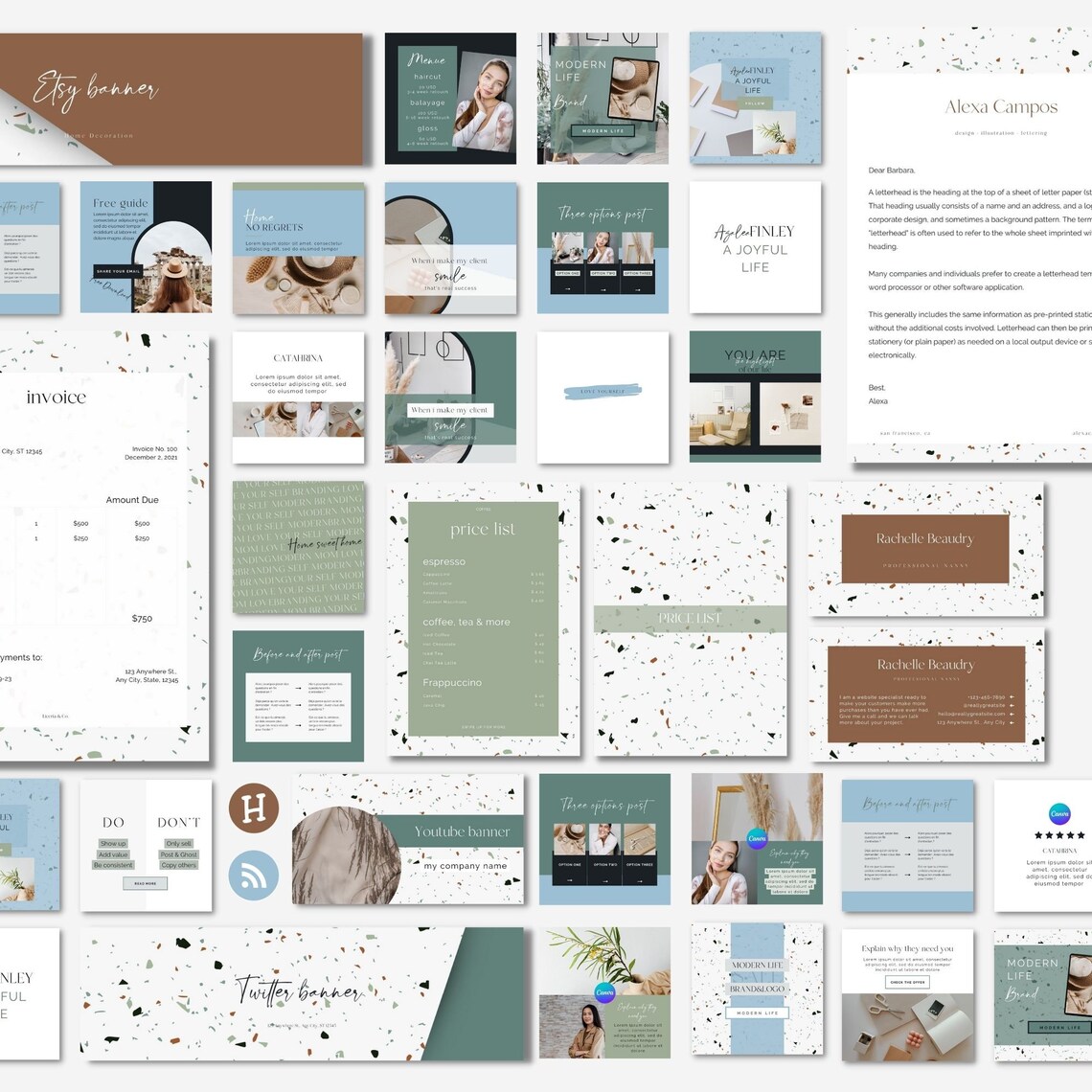 Branding Kit, Instagram Teplate, DIY, Social Media Kit, Branding ...