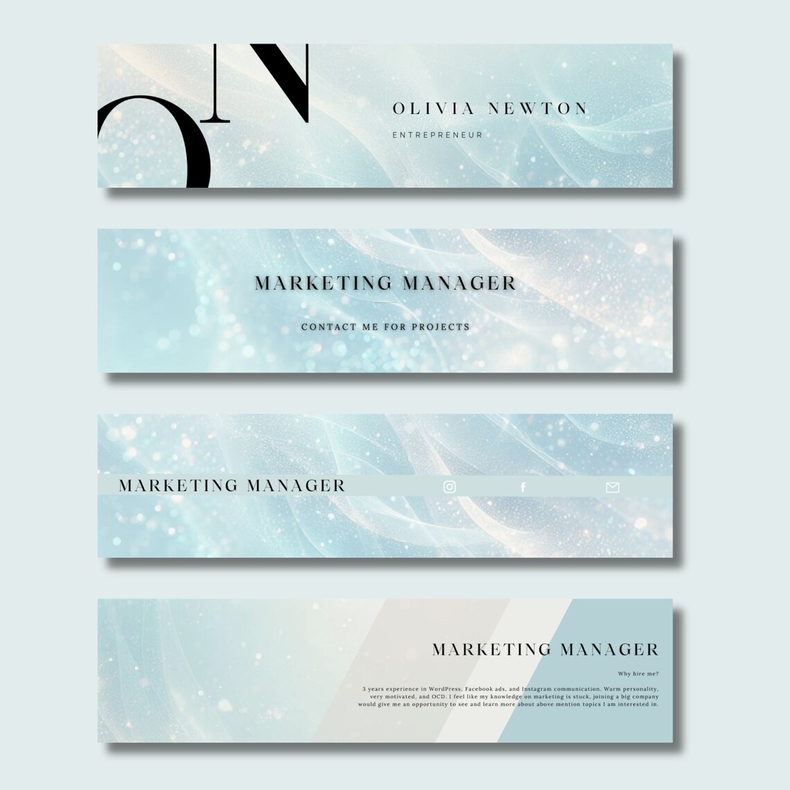 5 Blue Linkedin Banner,linkedin Profile Header Photo - Etsy