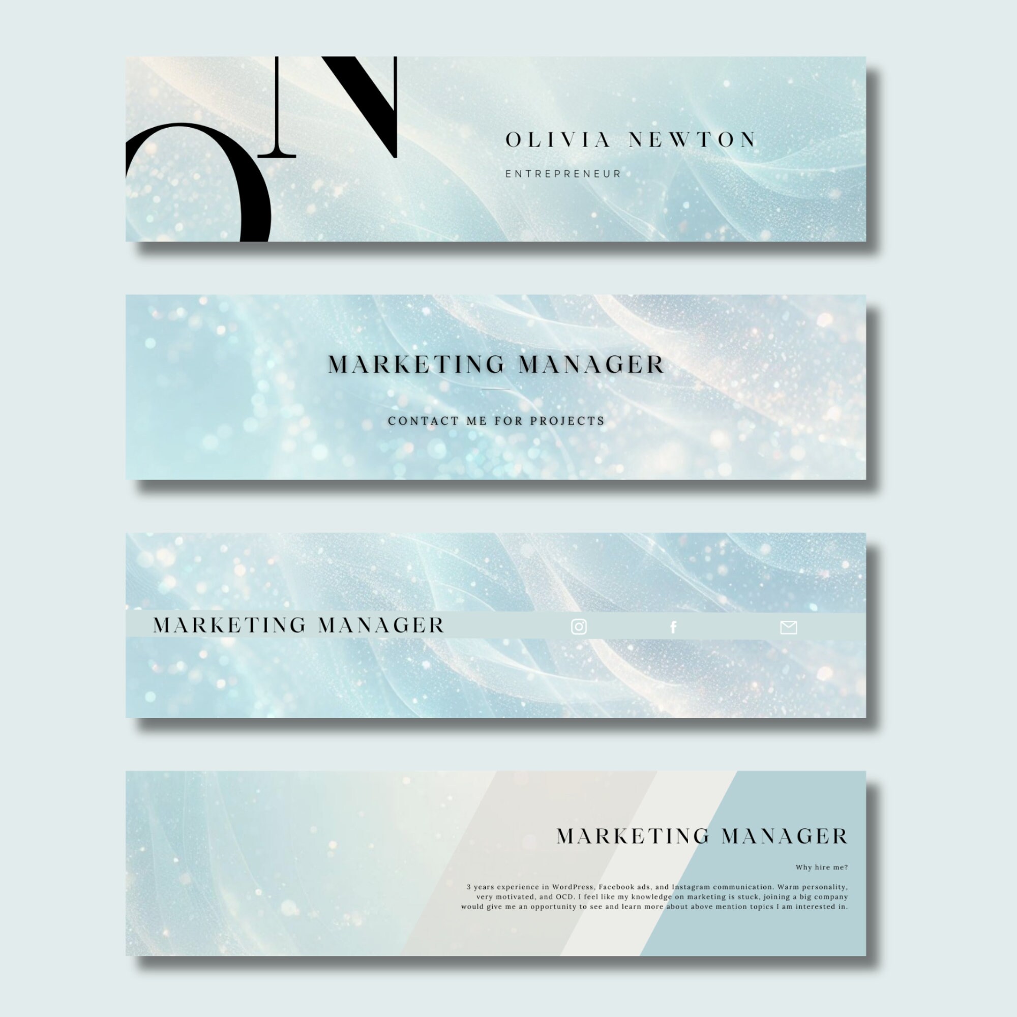 5 Blue Linkedin Banner,linkedin Profile Header Photo - Etsy