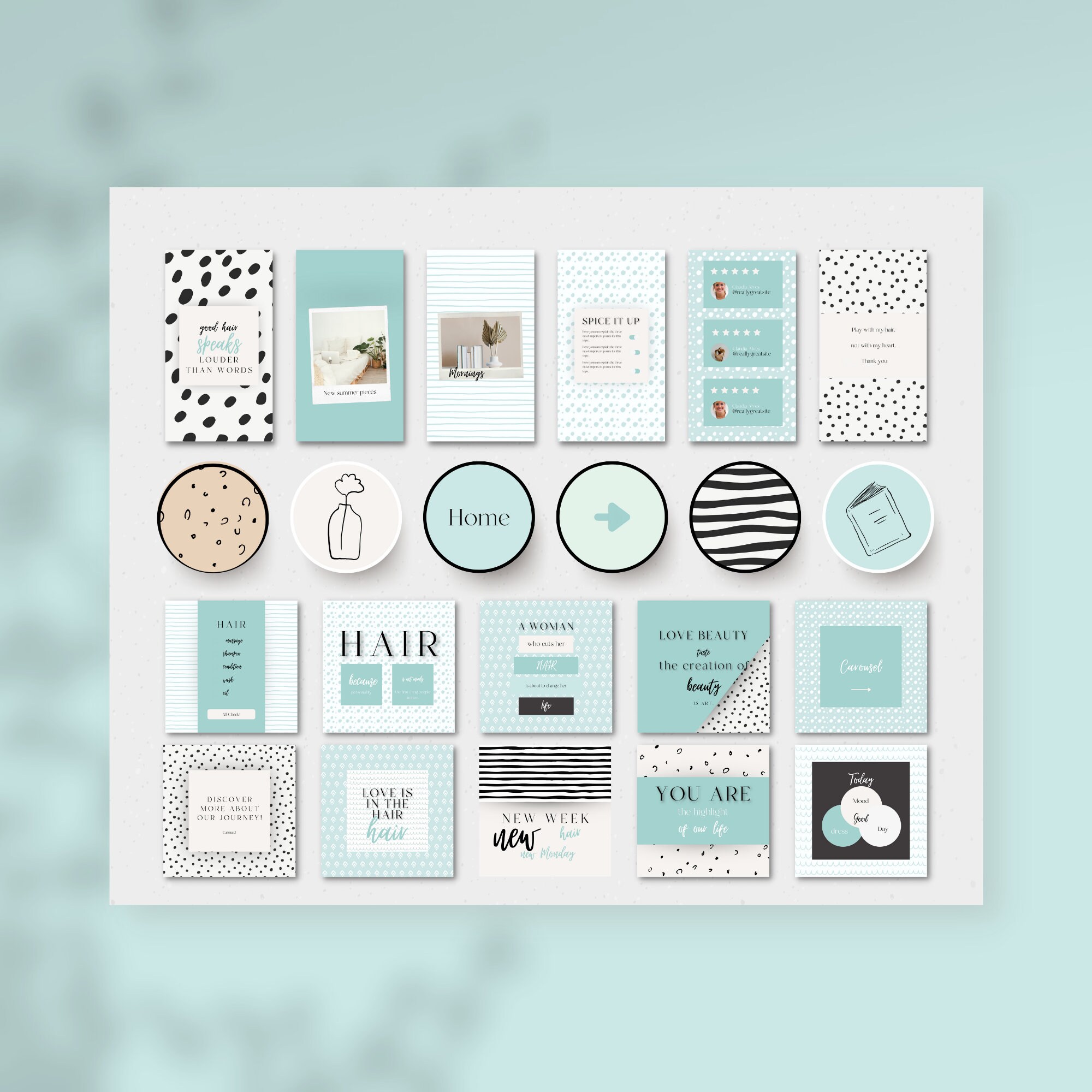 Blue Branding Kit, Minimalist, DIY, Social Media Kit, Branding Package ...