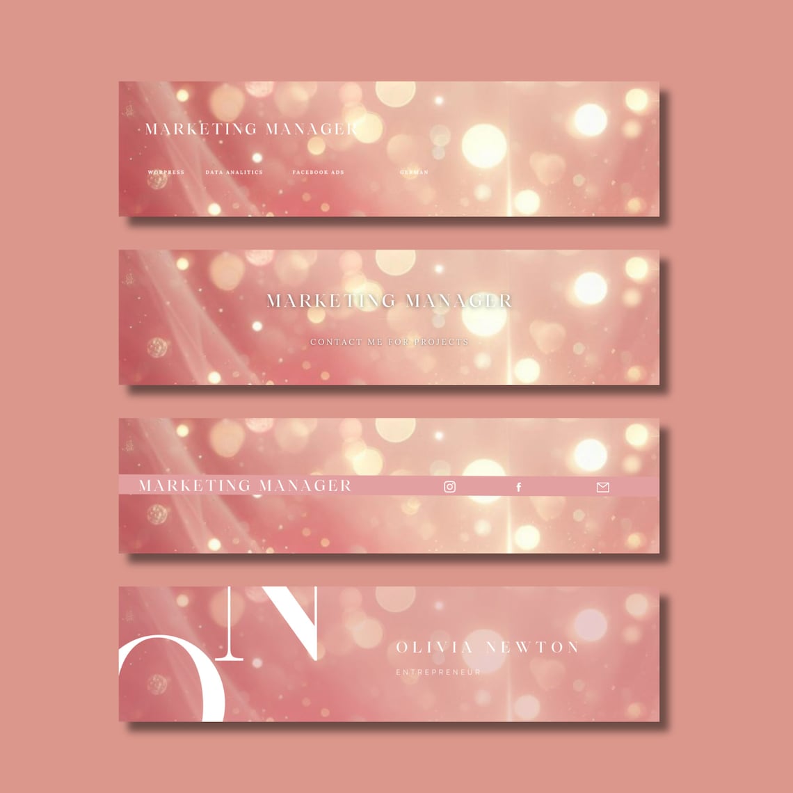 Pink Linkedin Banner, Linkedin Header Photo Background. - Etsy