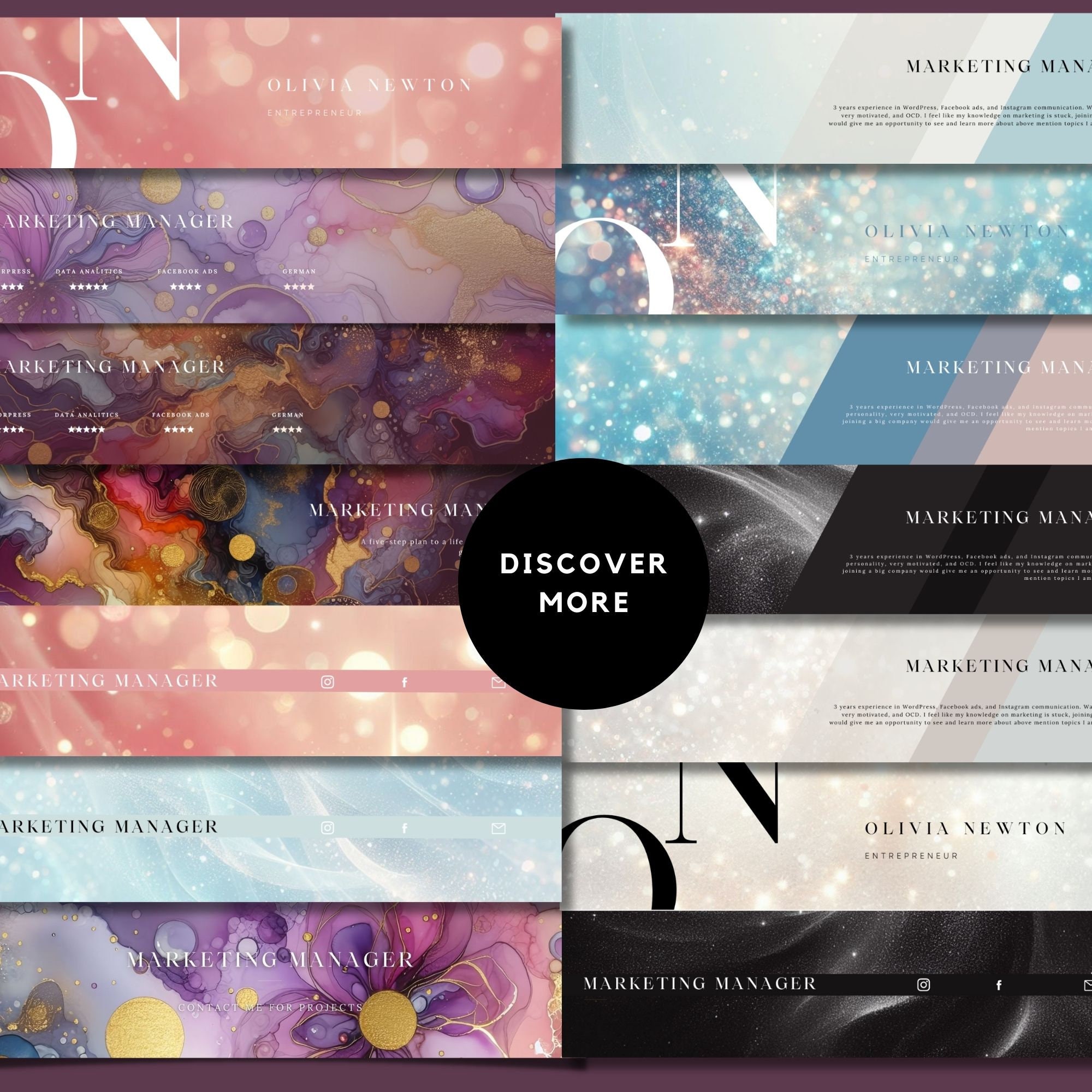 Black Linkedin Banner, Linkedin Background Header Photo - Etsy