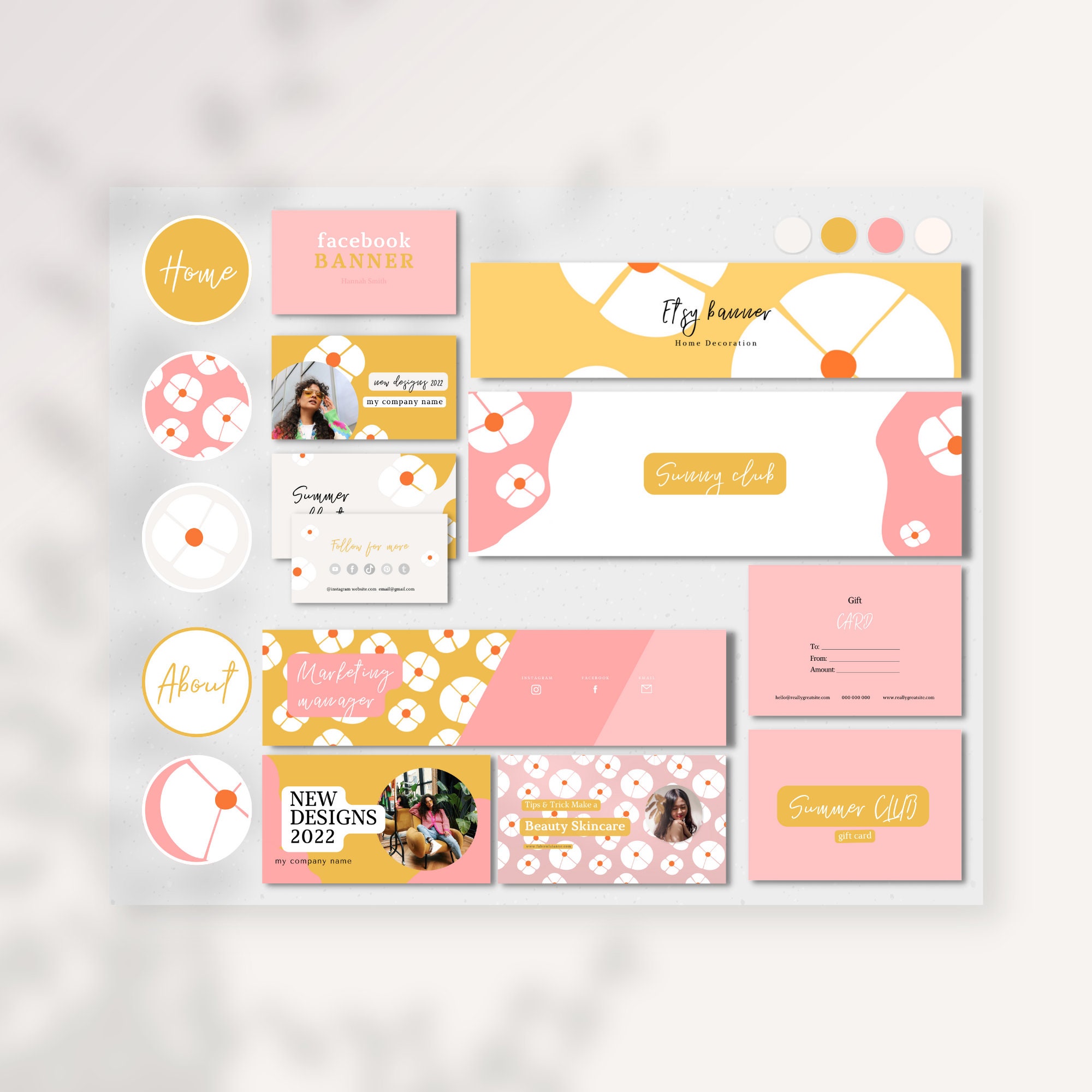 Branding Kit, Modern Orange, DIY, Social Media Kit, Branding Package ...