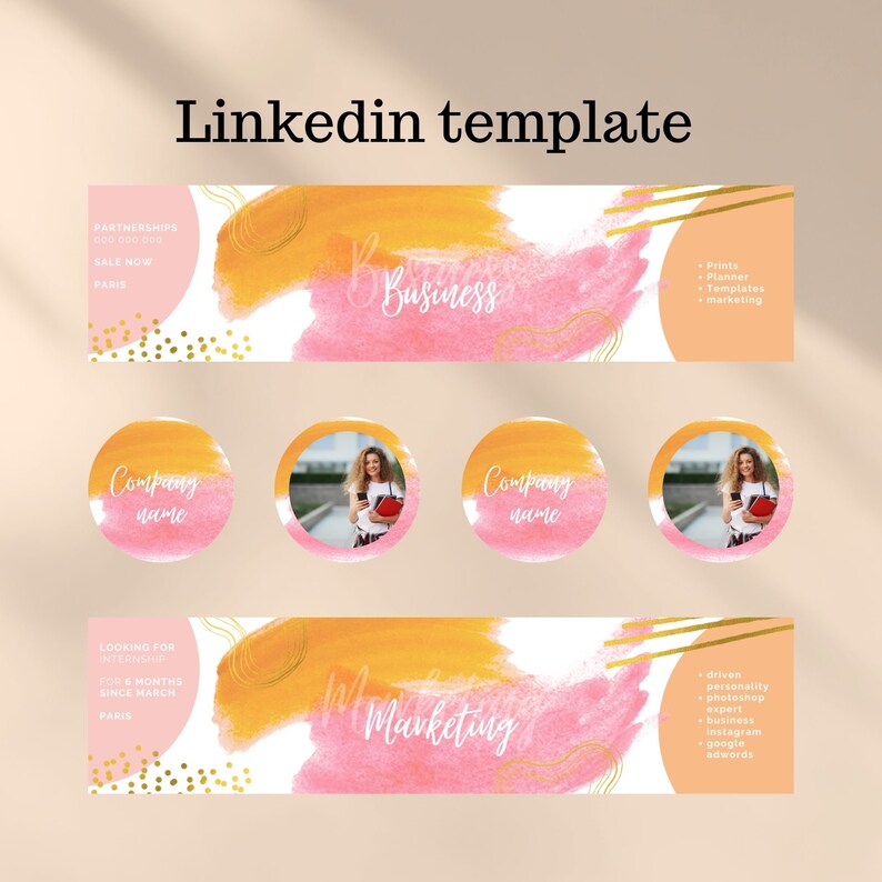 Pink Linkedin Banner, Linkedin Banner Design. Linkedin Template ...
