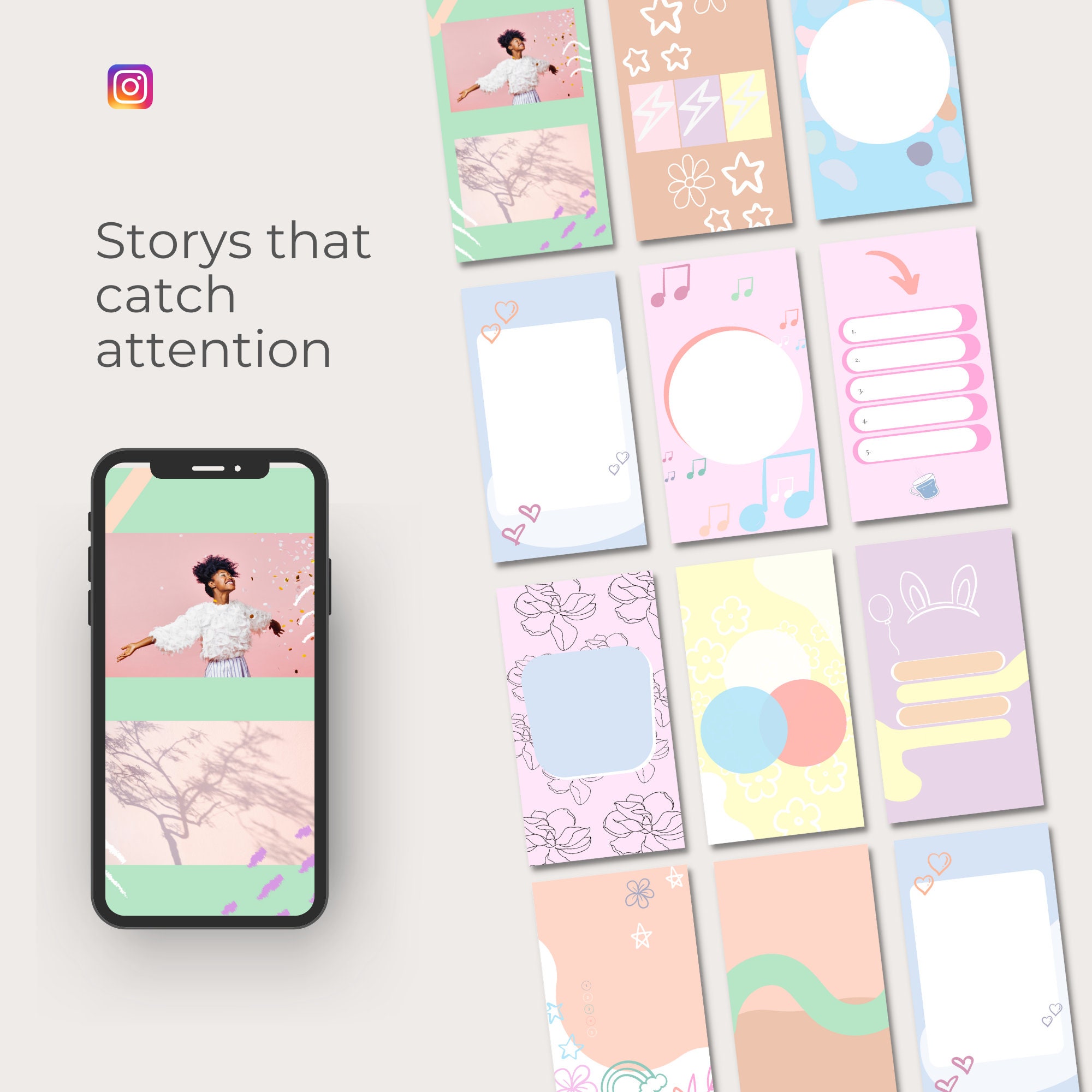Colourful Instagram Post Templates Canva, Pastel Instagram Story ...