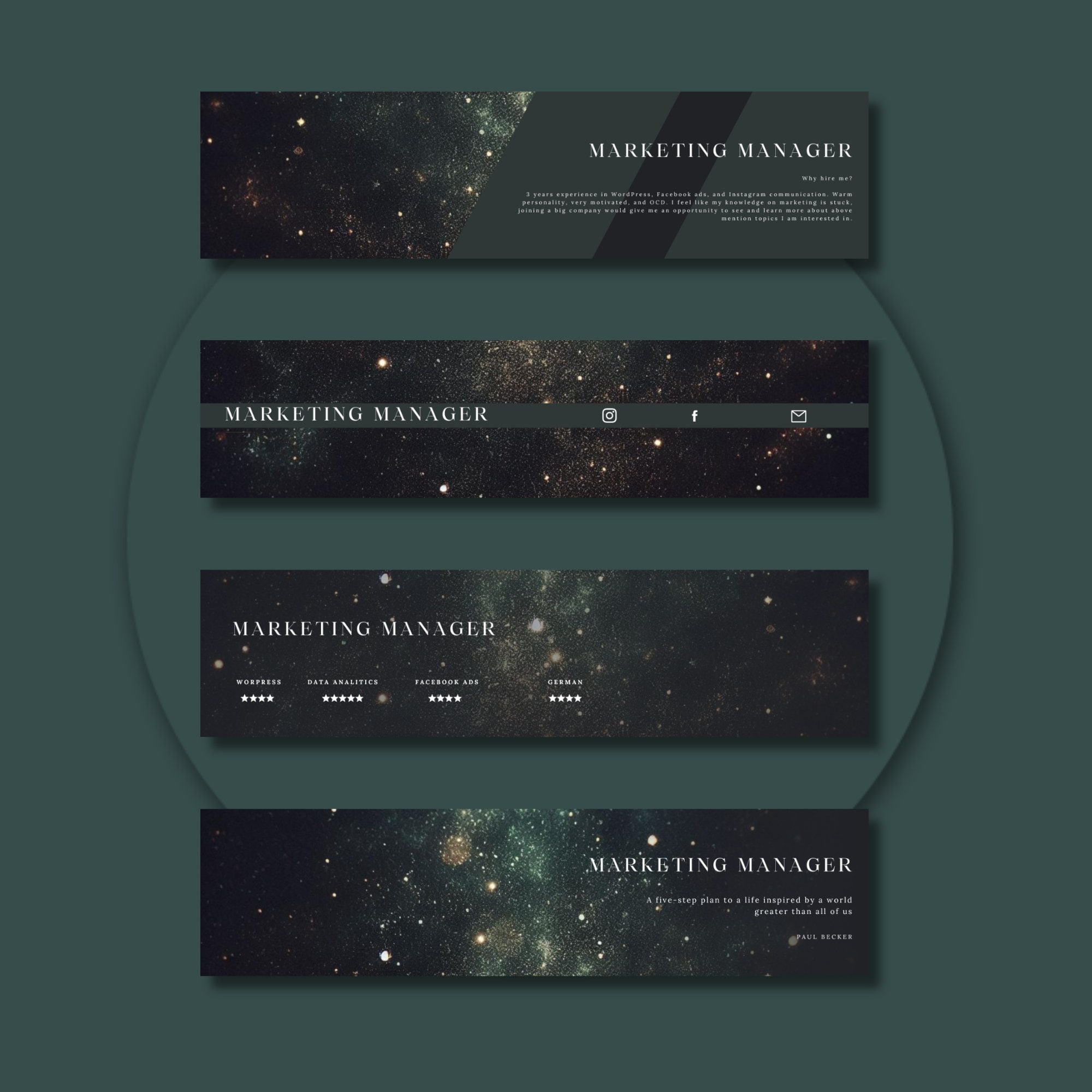 Green Black Linkedin Banner, Linkedin Profile Header Photo - Etsy