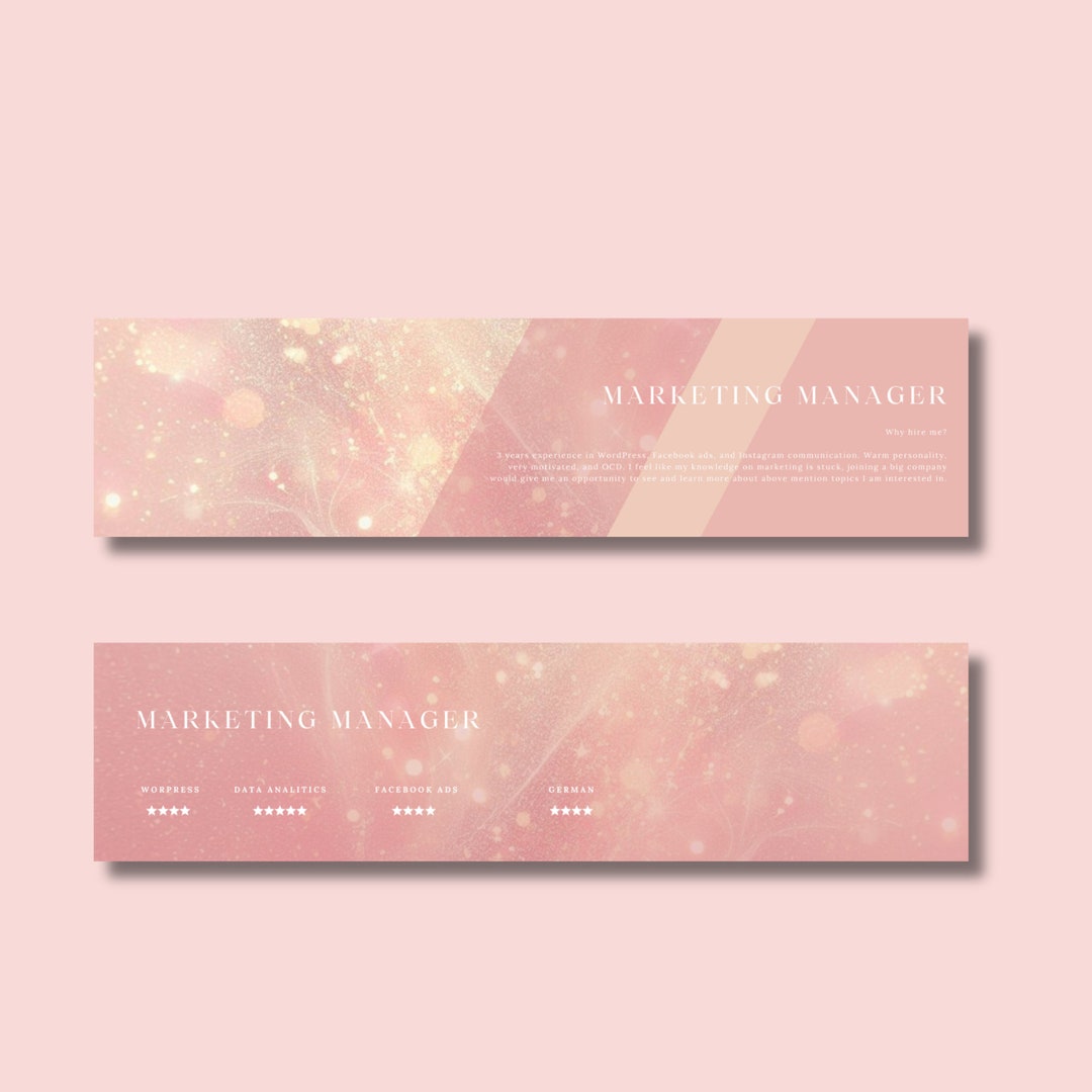 Pink Linkedin Banner Template for a Profile Background. Linkedin ...