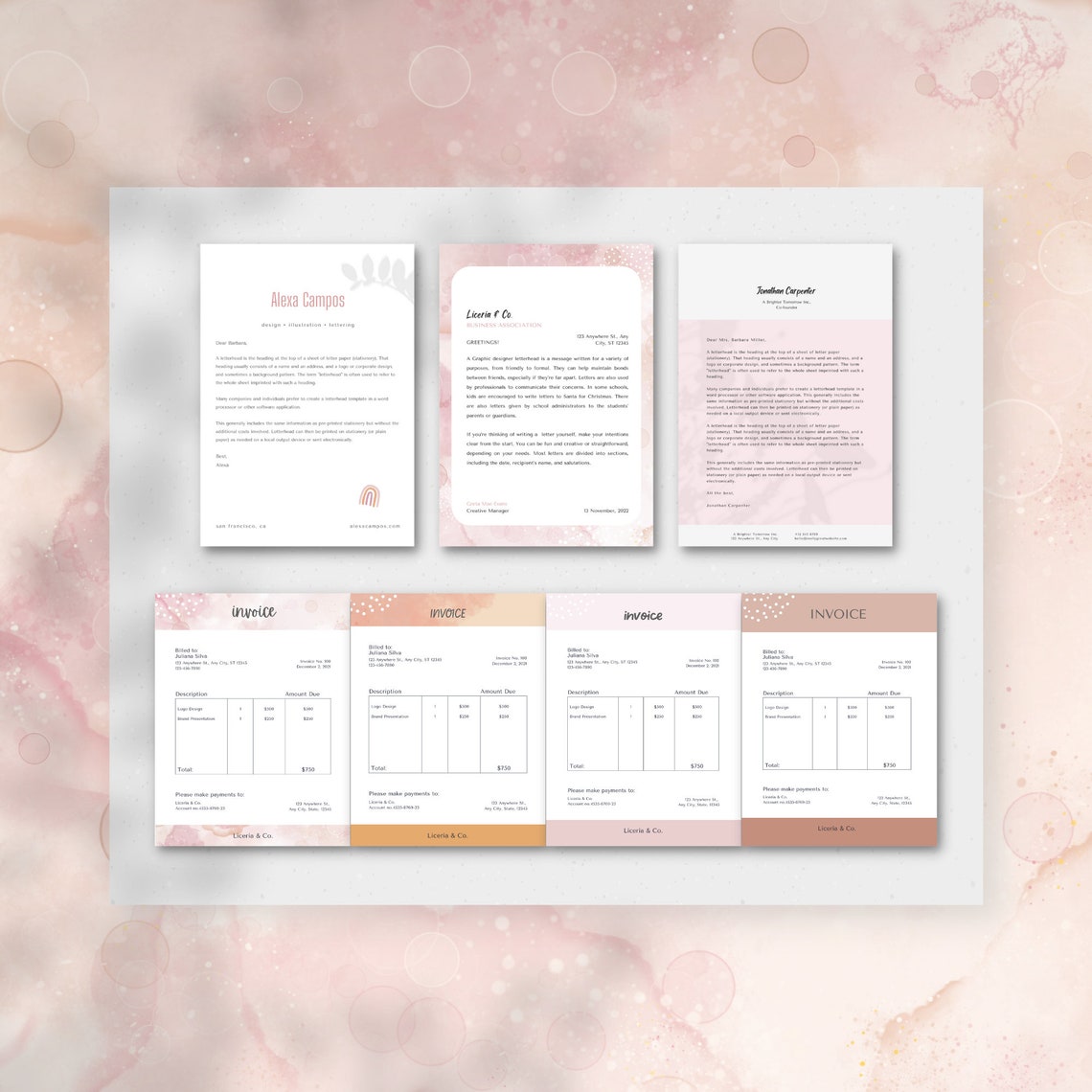 Branding Kit, Watercolour, Pink, DIY, Social Media Kit, Branding ...