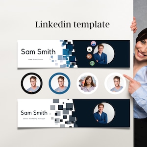 Linkedin template bundle banner and announcer. Linked | Etsy