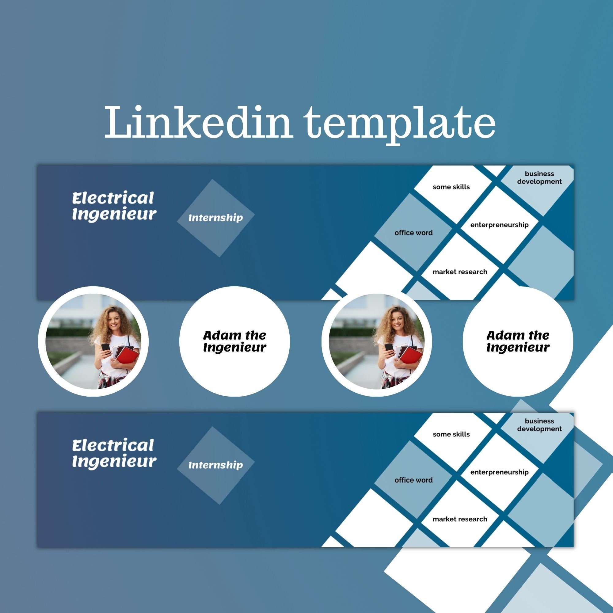 Blue Linkedin Template, Bundle Banner and Announcer. Linked Template ...