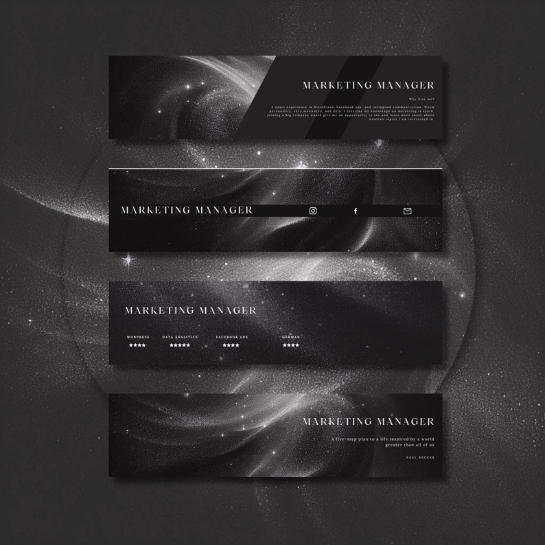 Black Linkedin Banner, Linkedin Background Header Photo - Etsy