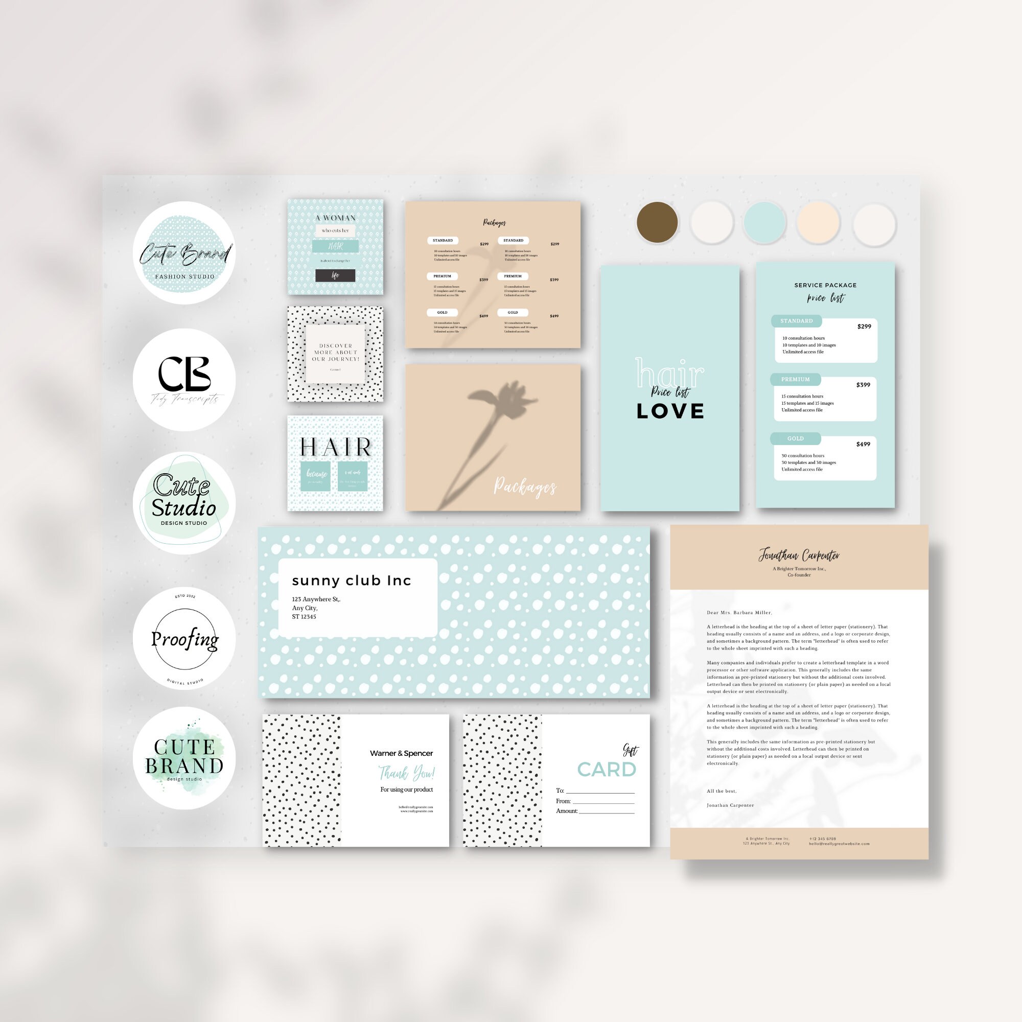 Blue Branding Kit, Minimalist, DIY, Social Media Kit, Branding Package ...