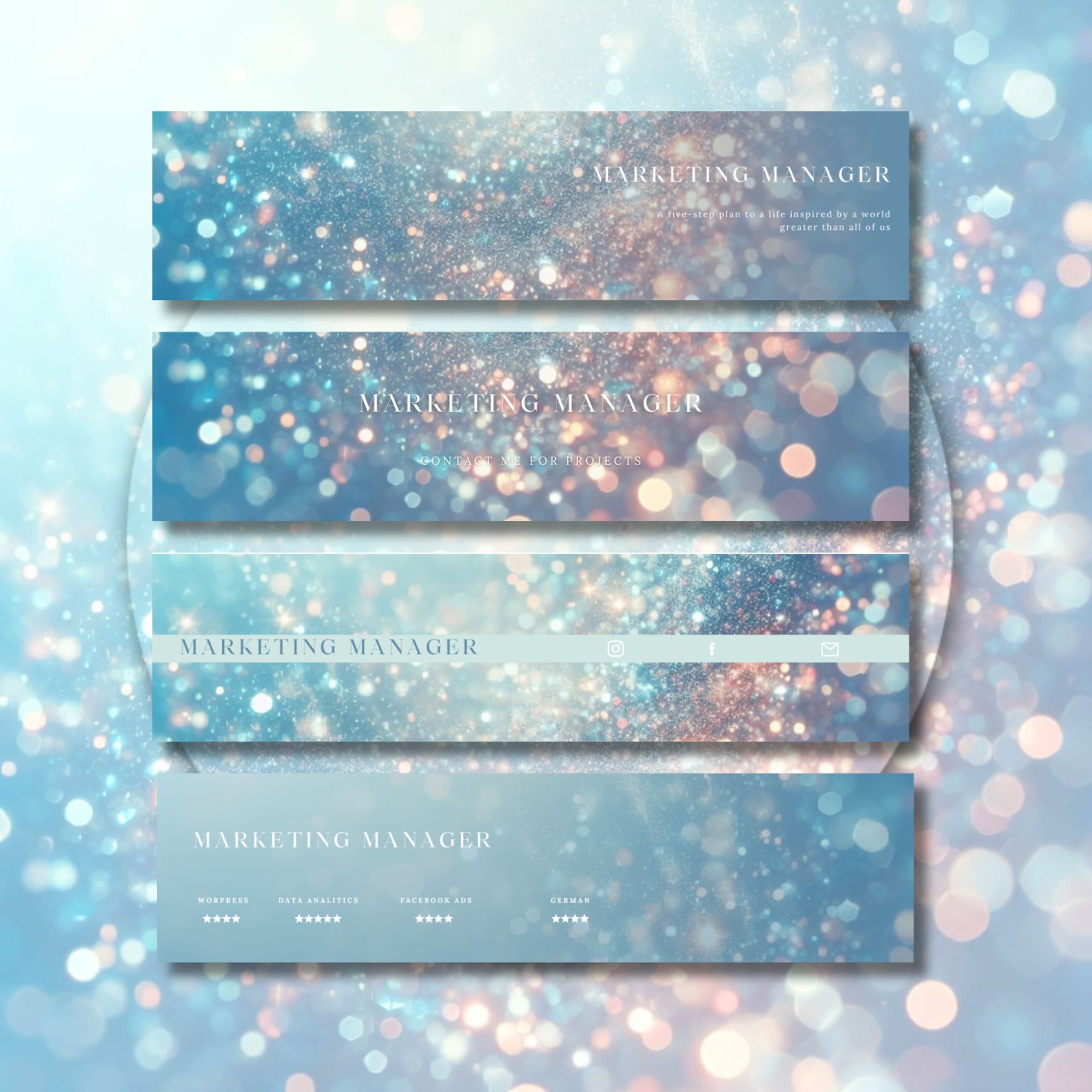 Linkedin Banner Blue Sparkly, Linkedin Background Design, Social Media ...
