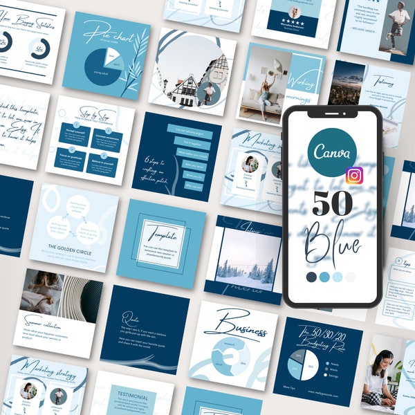 Blue Instagram Template - Etsy