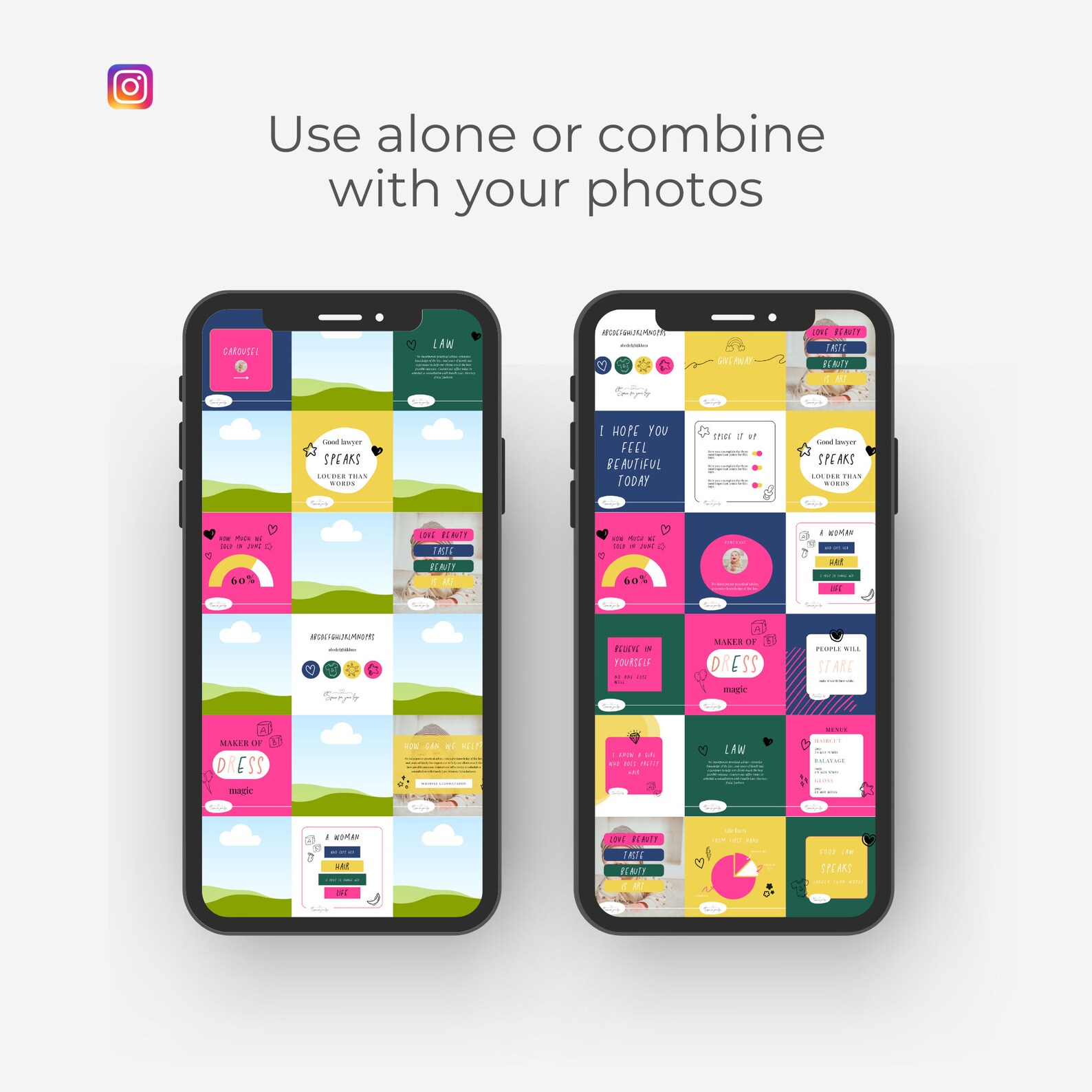 Colorful 80' Instagram Template Instagram Posts Small - Etsy
