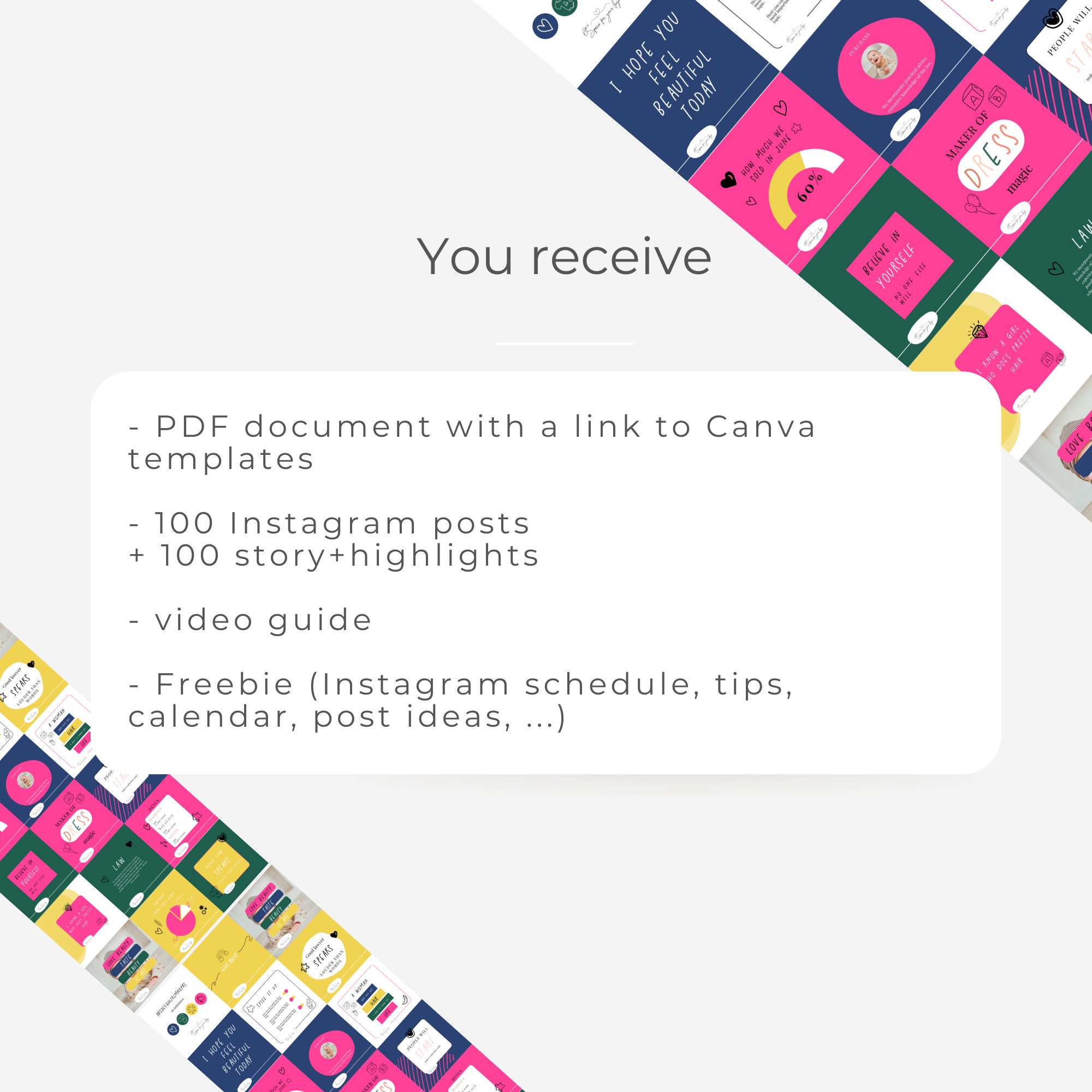 Colorful 80' Instagram Template Instagram Posts Small - Etsy