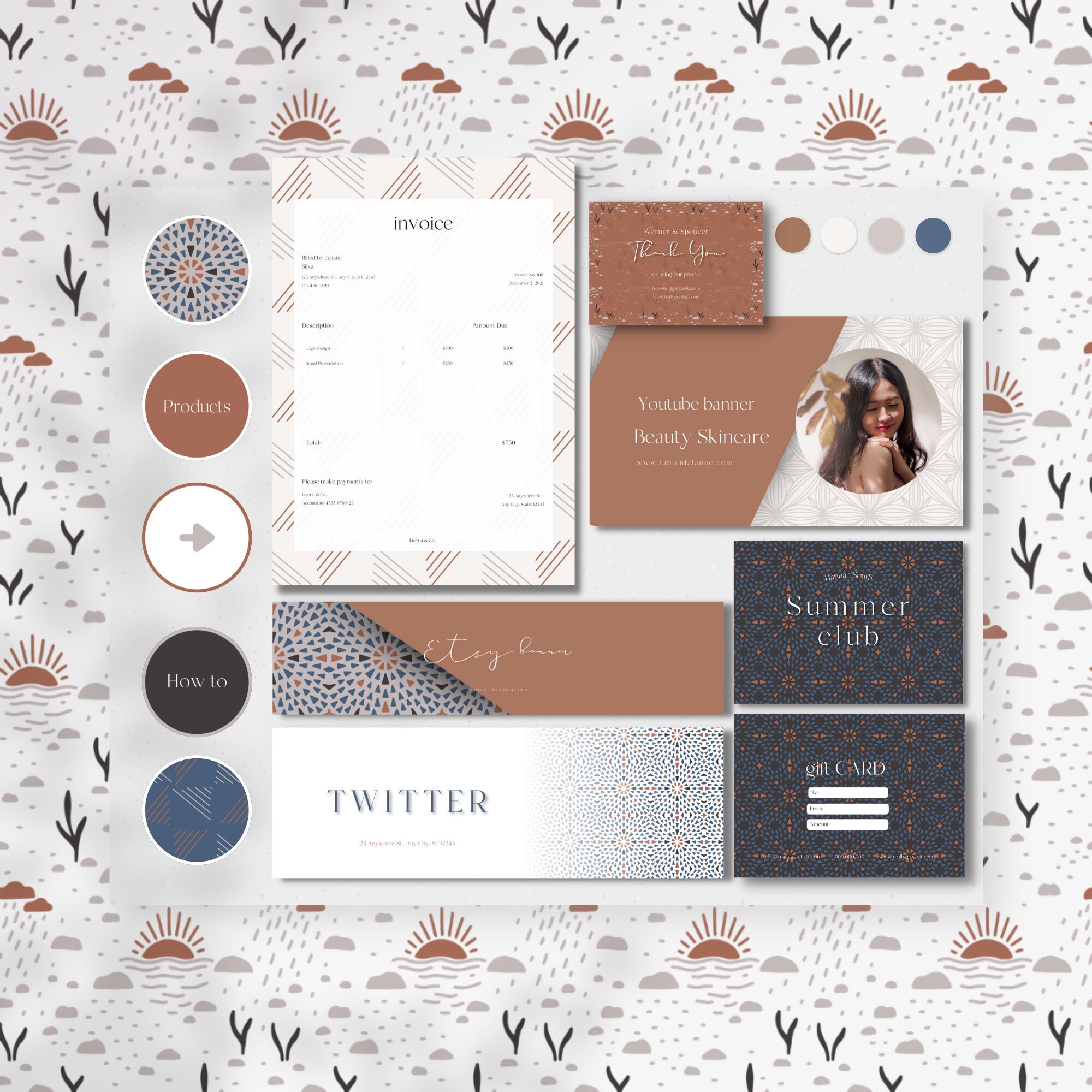 Branding Pack, Boho Branding Kit, Small Business Starter Kit, Logos and ...