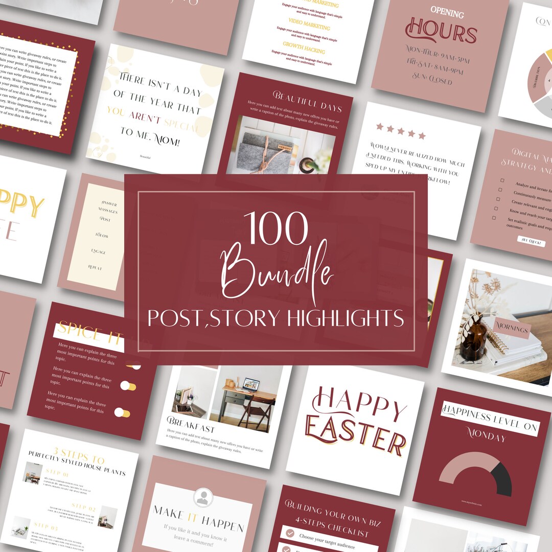 Red Social Media, Post Templates ,canva Template, Instagram Post ...