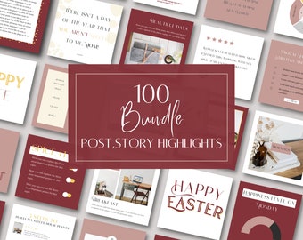 Red Instagram Template Post Templates social Media Template | Etsy