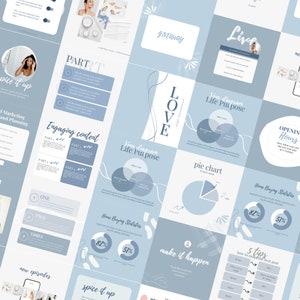 100 Blue Instagram Template, Baby Blue Posts, Blue Highlights and Story ...