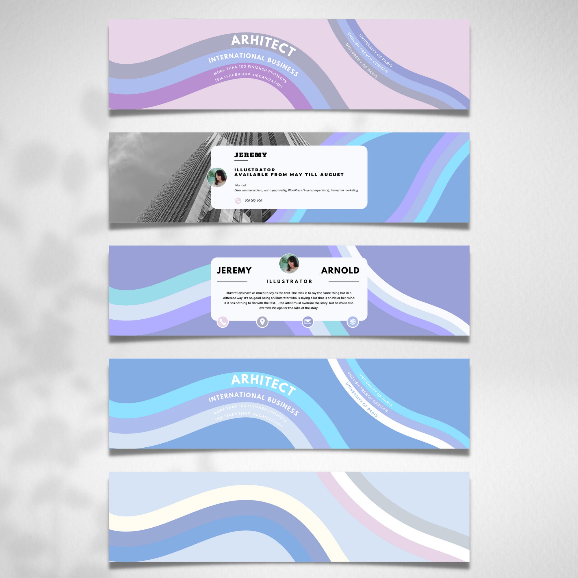 Linkedin Banner, Blue Template, Linkedin Profile Background, Linkedin ...