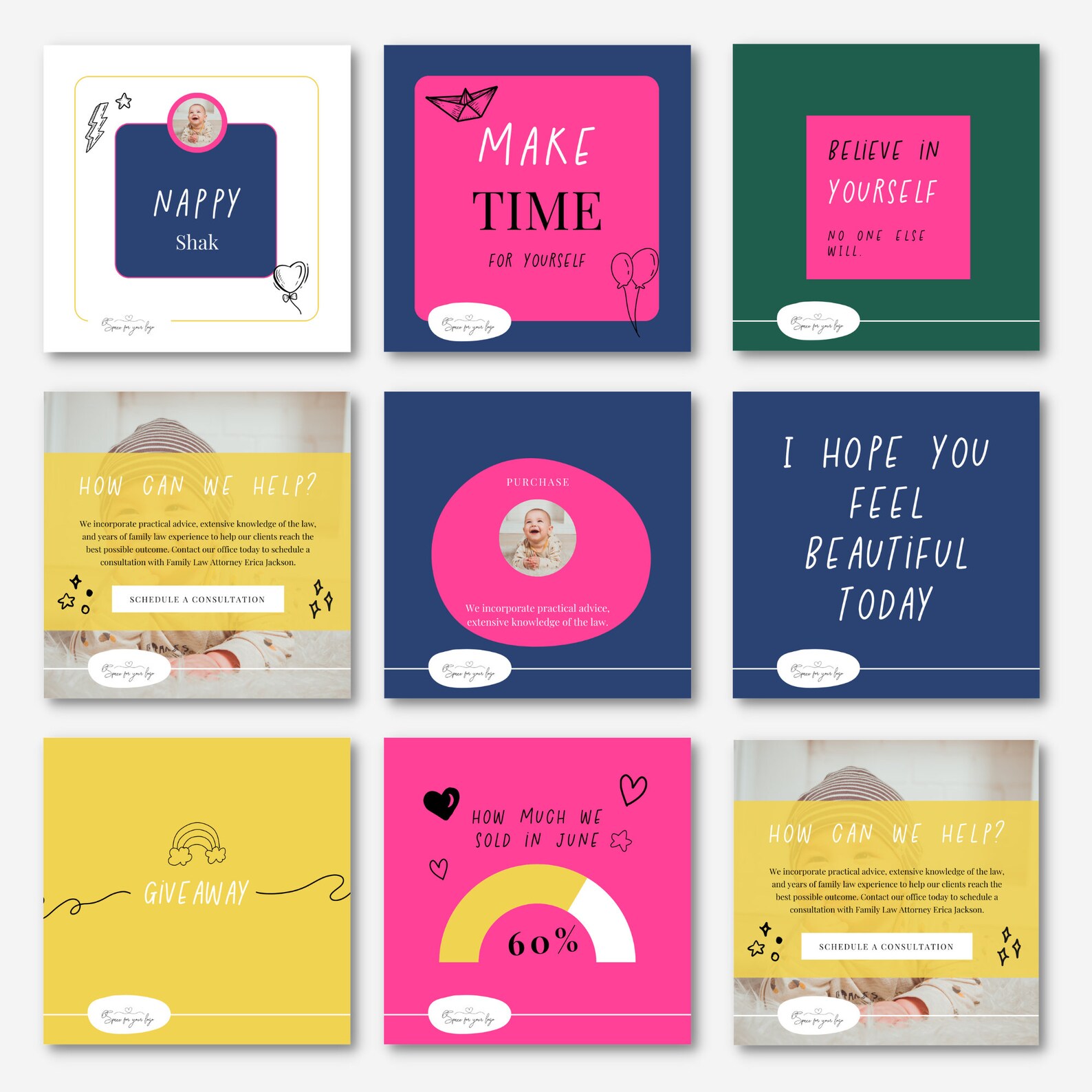 Colorful 80' Instagram Template Instagram Posts Small - Etsy
