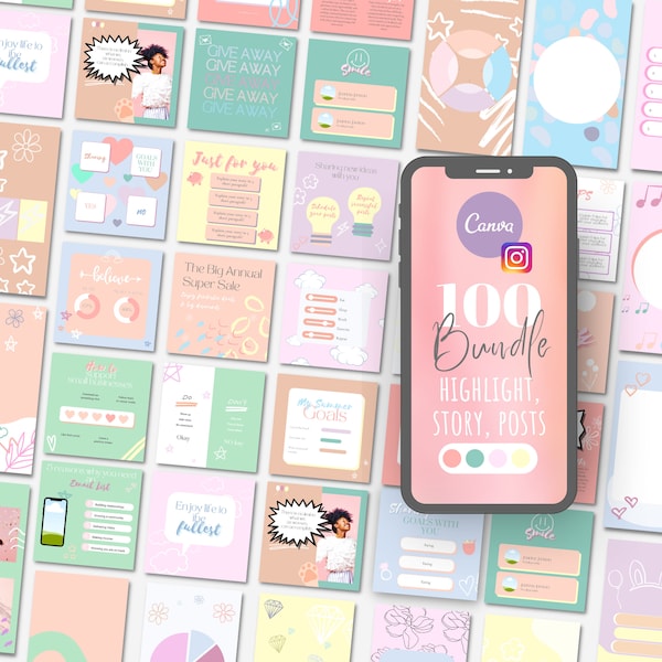 Pastel Instagram Template - Etsy