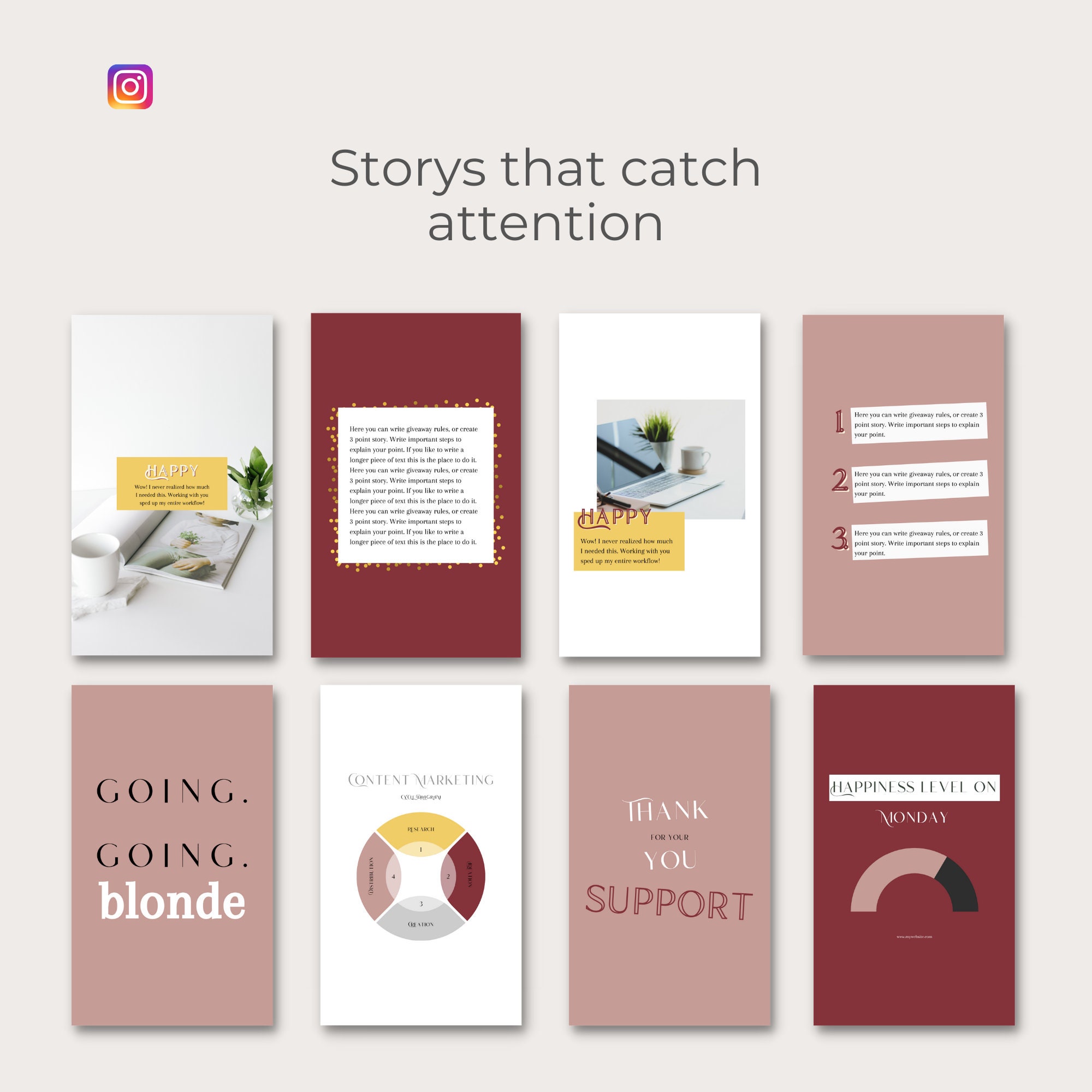 Red Instagram Template, Post Templates ,social Media Template, Red ...