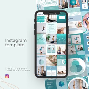 60+ Blue Instagram Post Template for Canva. Social Media Feed ...