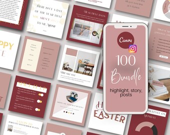Red Social Media Post Templates canva Template Instagram | Etsy