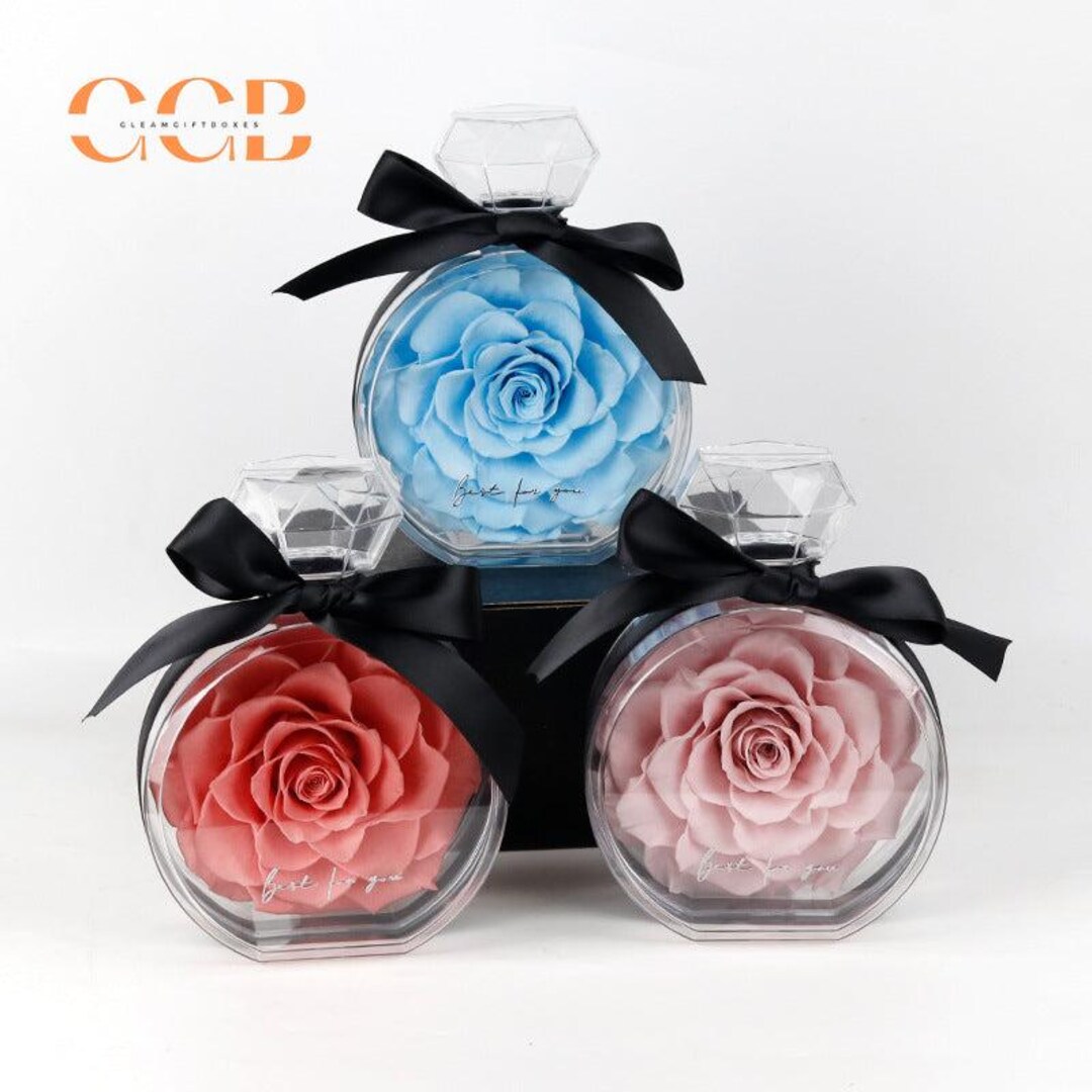 Valentine's Day Preserved Flower Gift Box, Acrylic Rose Box, Empty ...