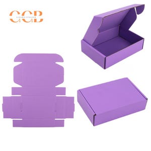 10pcs Purple Corrugated Cardboard Shipping Boxes, Custom Kraft Mailer ...